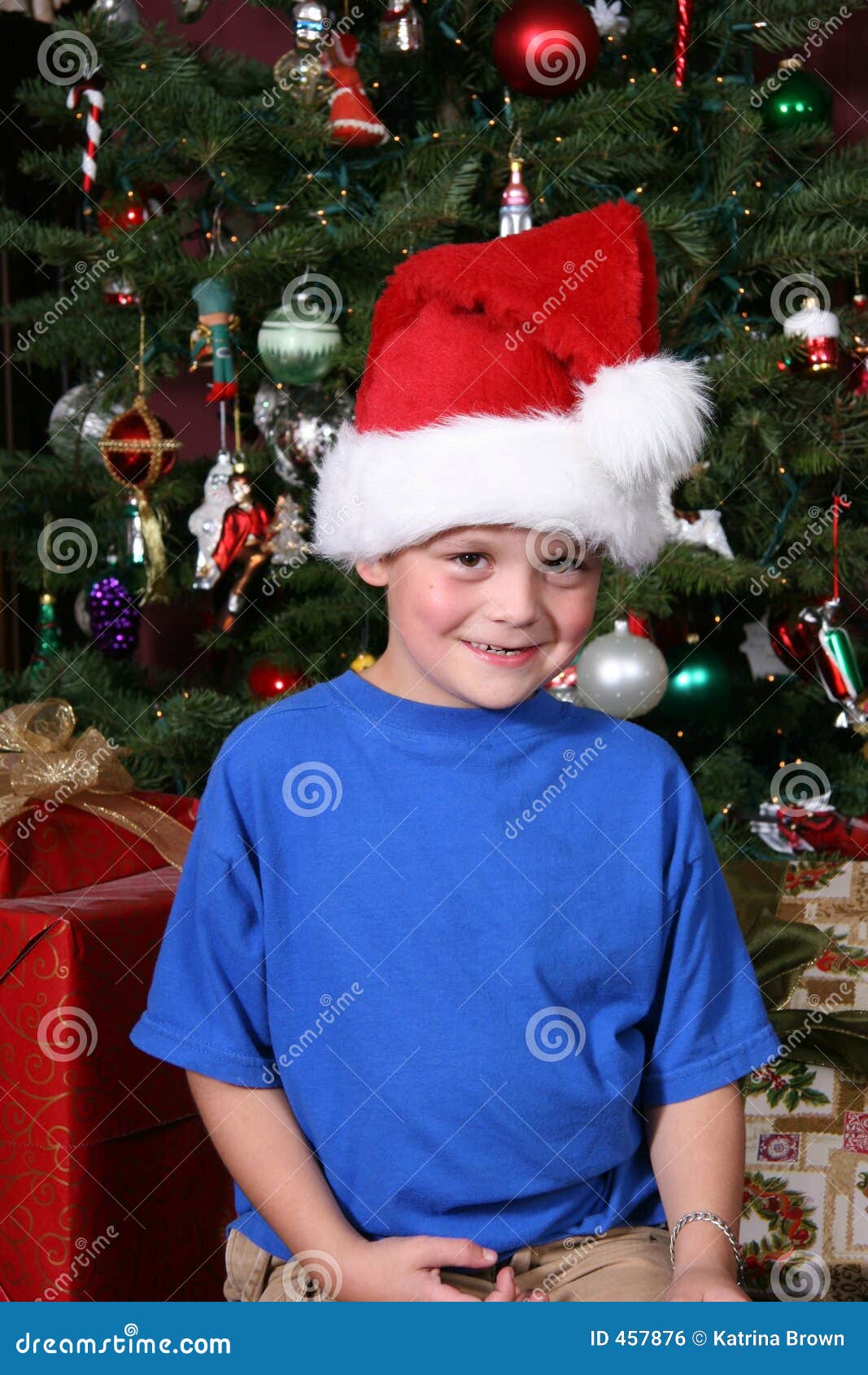 Boy in a Santa Hat stock photo. Image of infant, baby, december - 457876