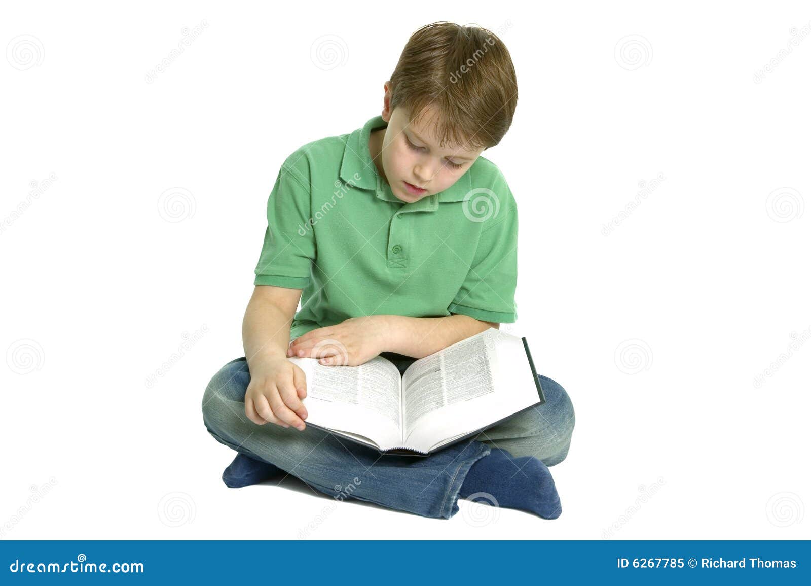 Boy Sat Reading A Book. Royalty-Free Stock Photography | CartoonDealer ...