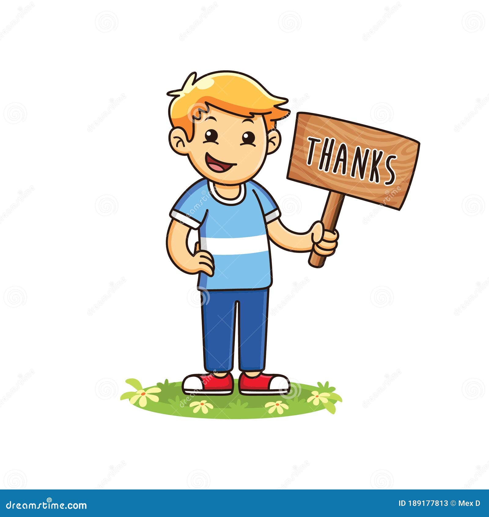 Boy Saying Thanks with Big Smile Stock Illustration - Illustration of ...