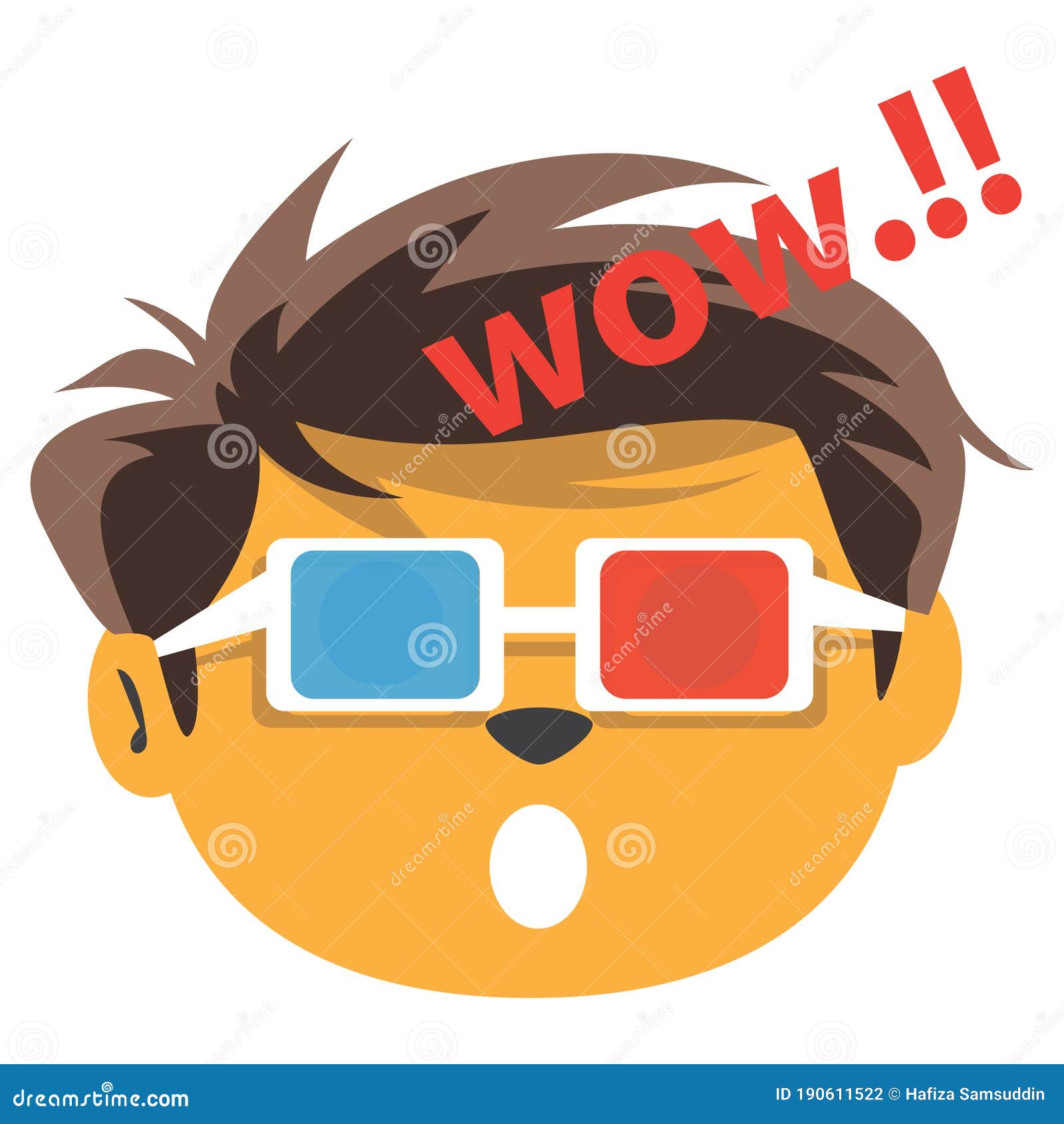 Boy Saying Wow. Vector Illustration Decorative Design Stock Vector ...
