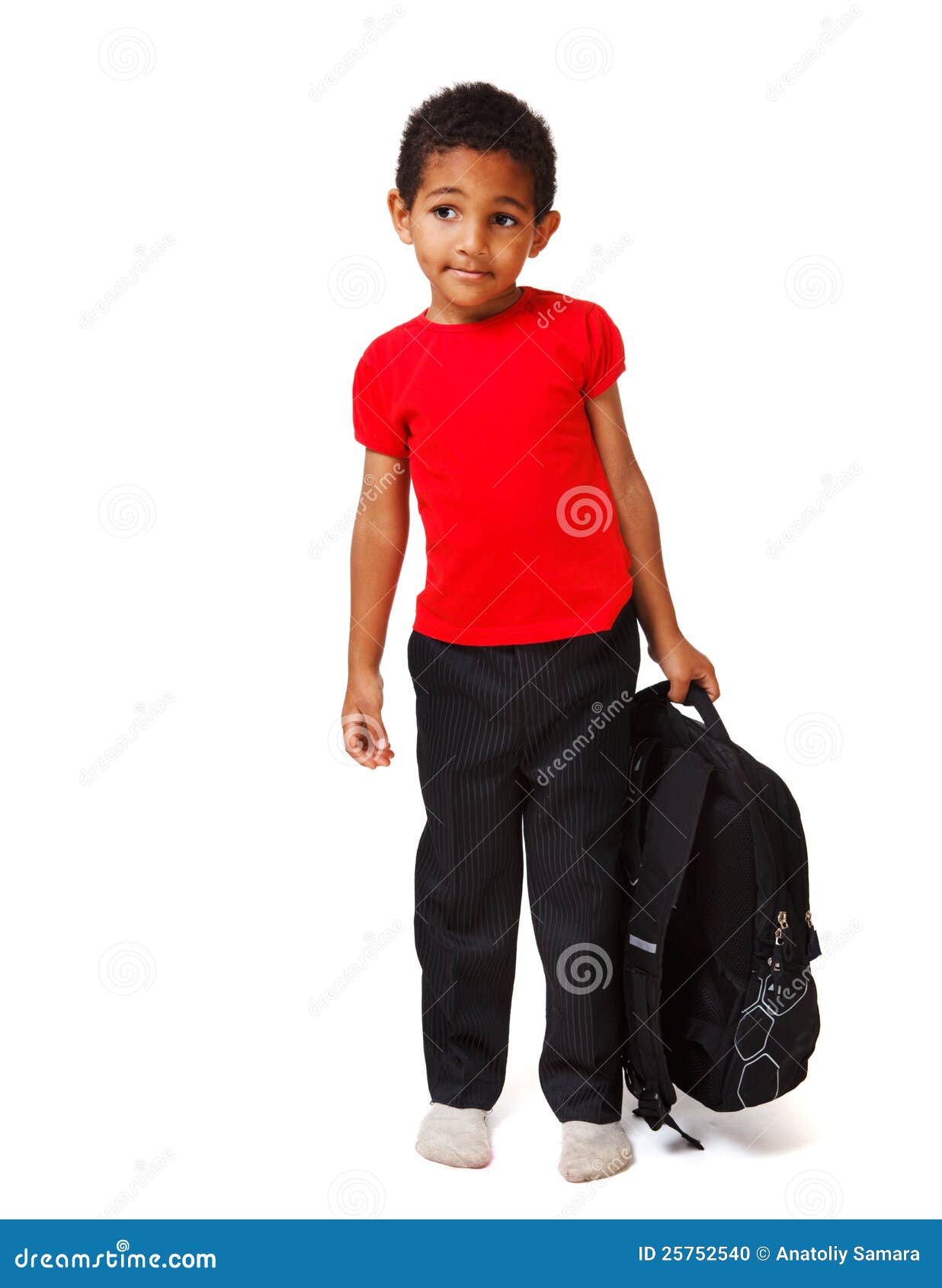 Boy with a school backpack stock photo. Image of pretty - 25752540