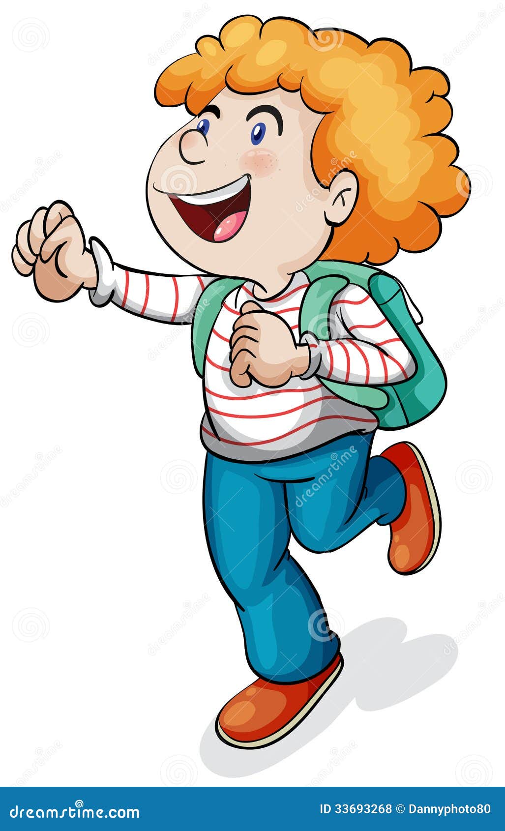Cartoon Boy With School Bag Vector Illustration | CartoonDealer.com ...