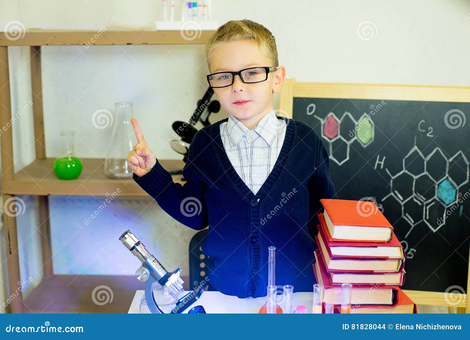 Boy Scientist Making Science Experiments Stock Photo - Image of ...