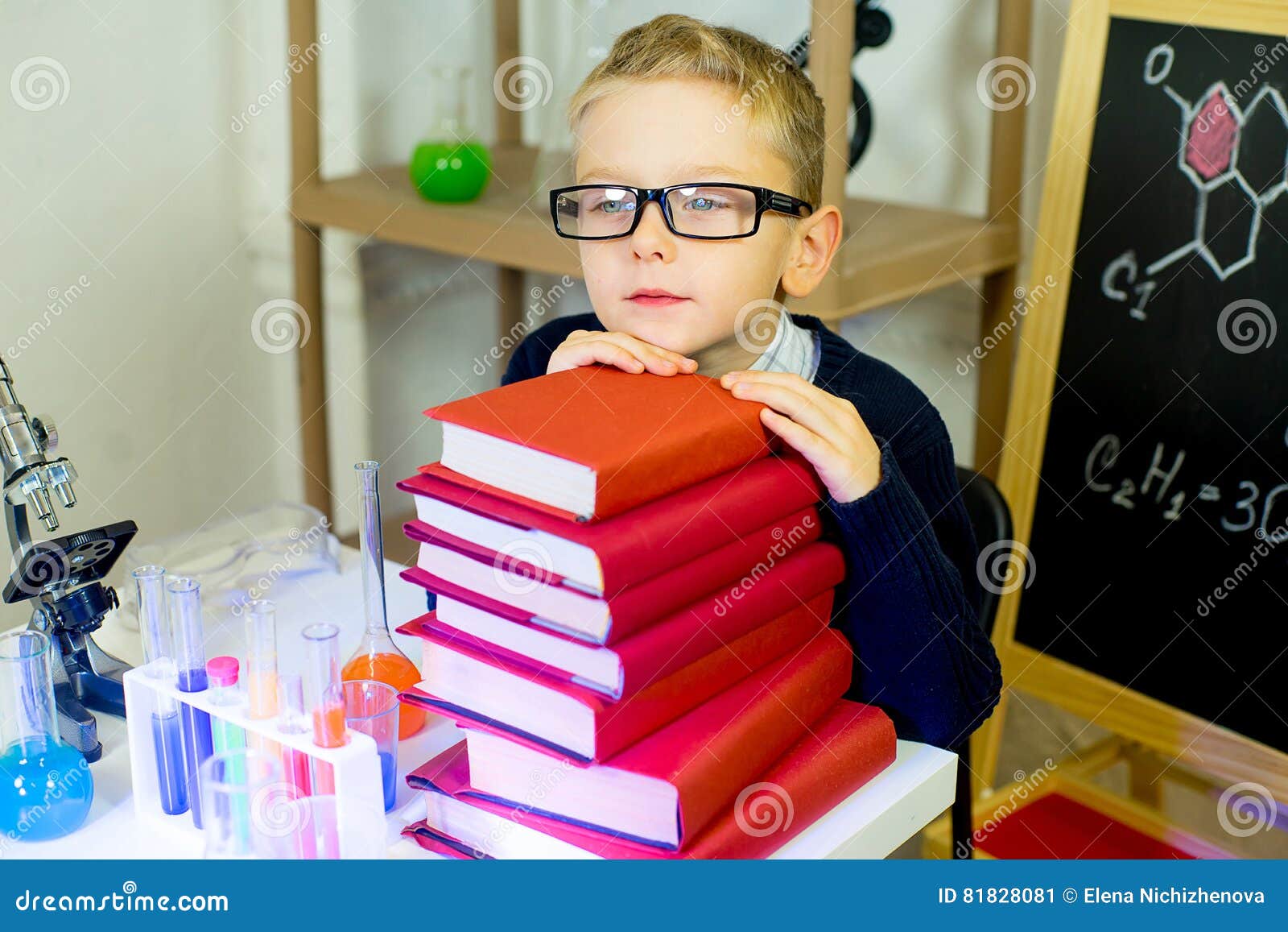 Boy Scientist Making Science Experiments Stock Image - Image of ...