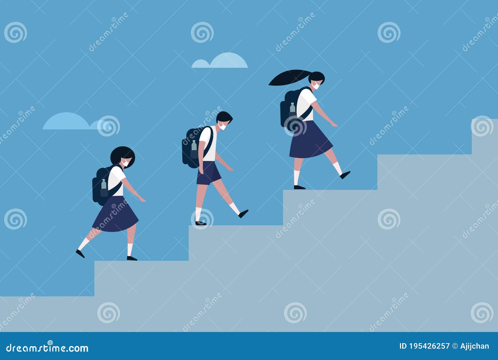 Going To School Set, School Building, School Bus, Blackboard And School ...