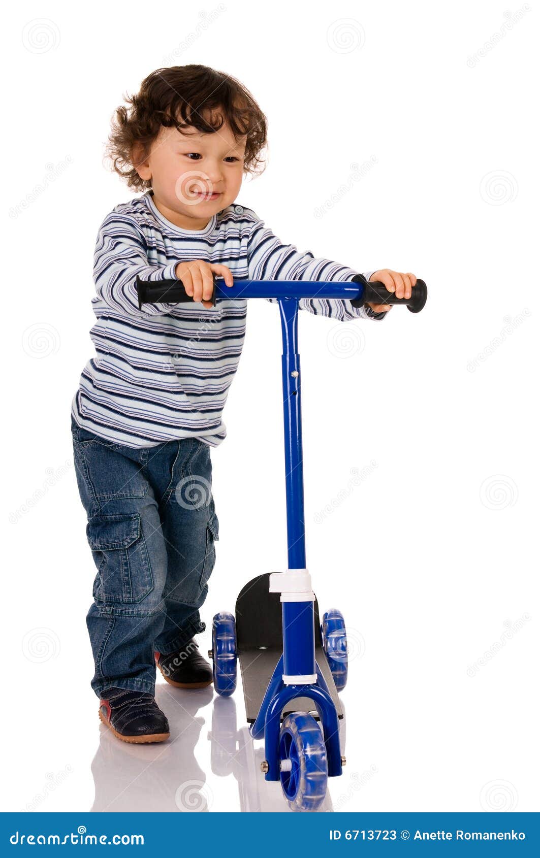 Boy with scooter stock image. Image of active, recreation - 6713723