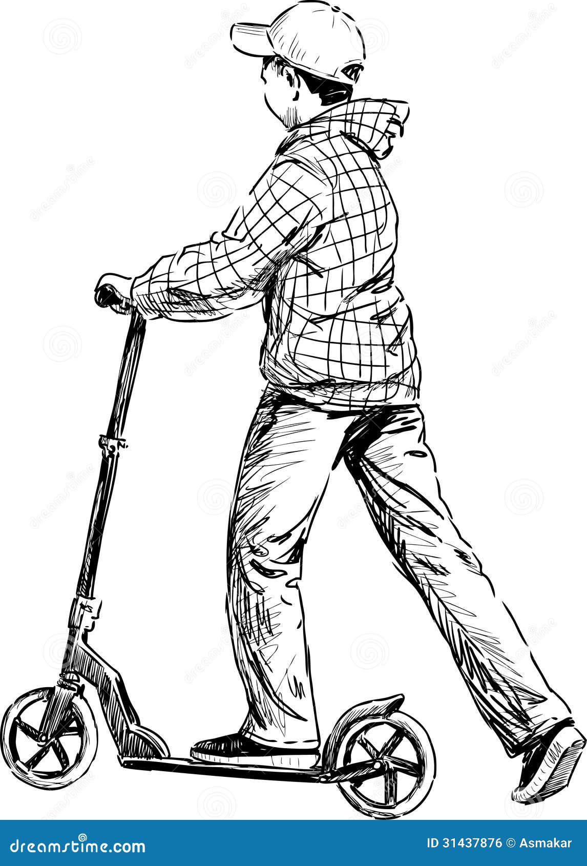 Boy on a scooter stock vector. Illustration of leisure - 31437876 Boy on a scooter stock vector. Illustration of leisure - 31437876