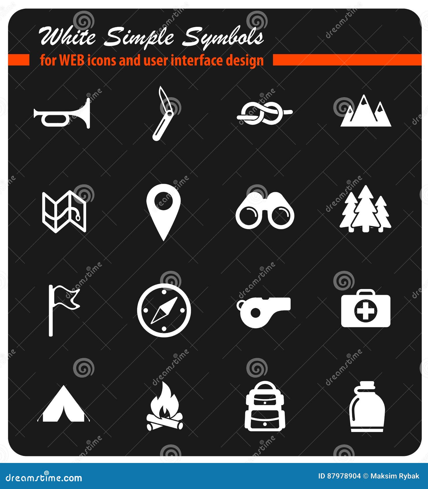 Scout Symbols Kit Cartoon Vector | CartoonDealer.com #53942915
