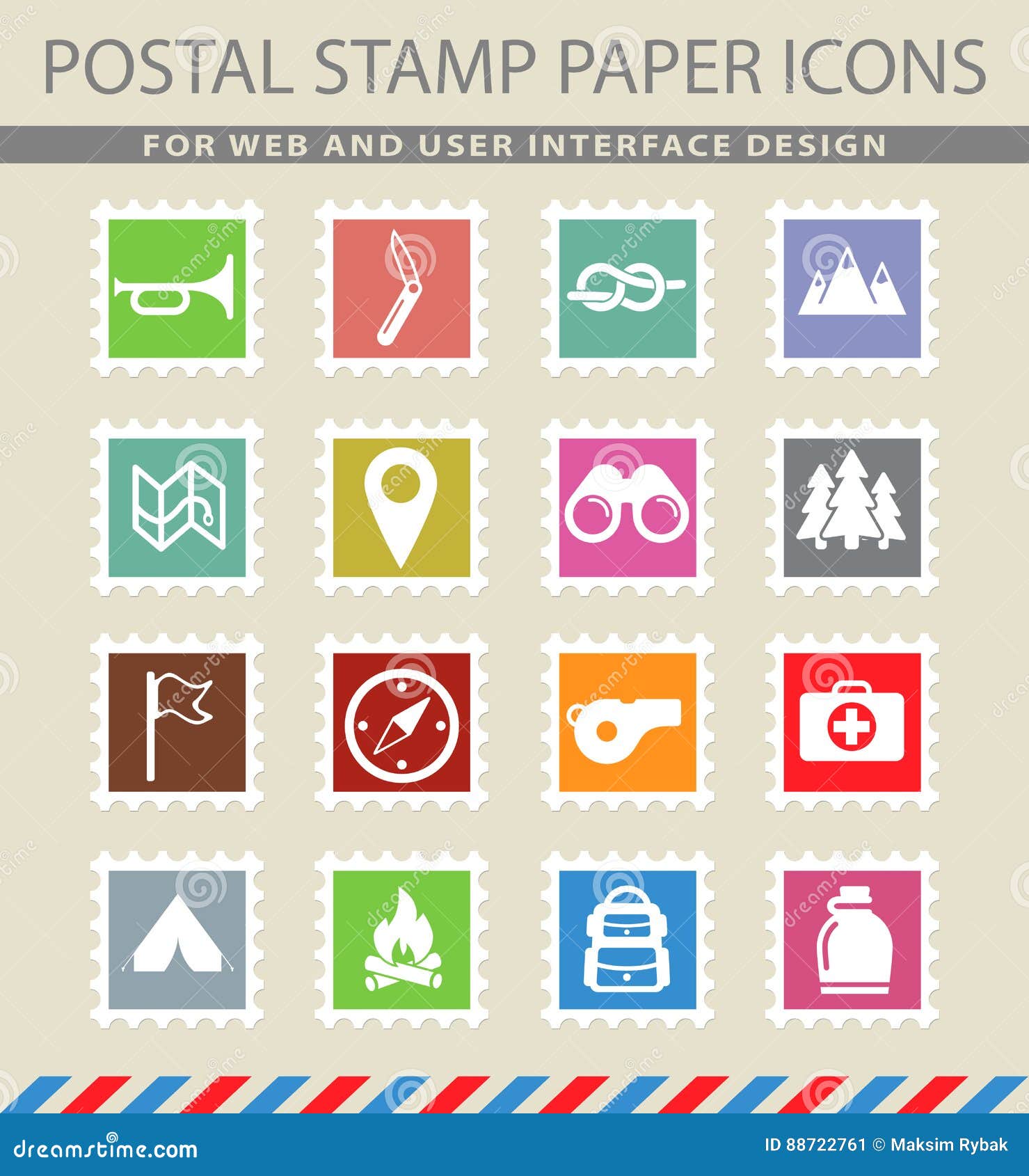 Scout Symbols Kit Cartoon Vector | CartoonDealer.com #53942915