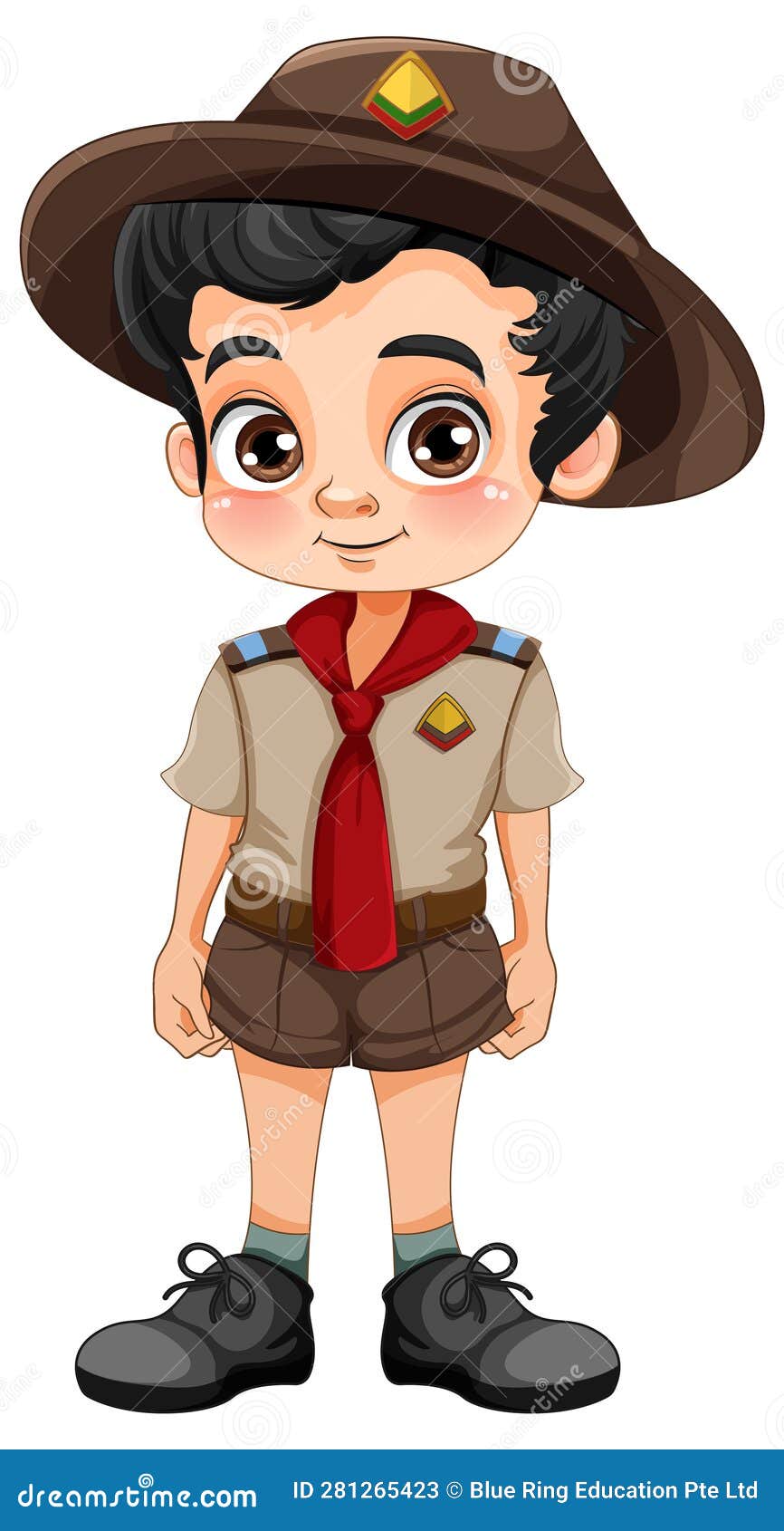 Boy Scout in Uniform Cartoon Character Stock Vector - Illustration of ...