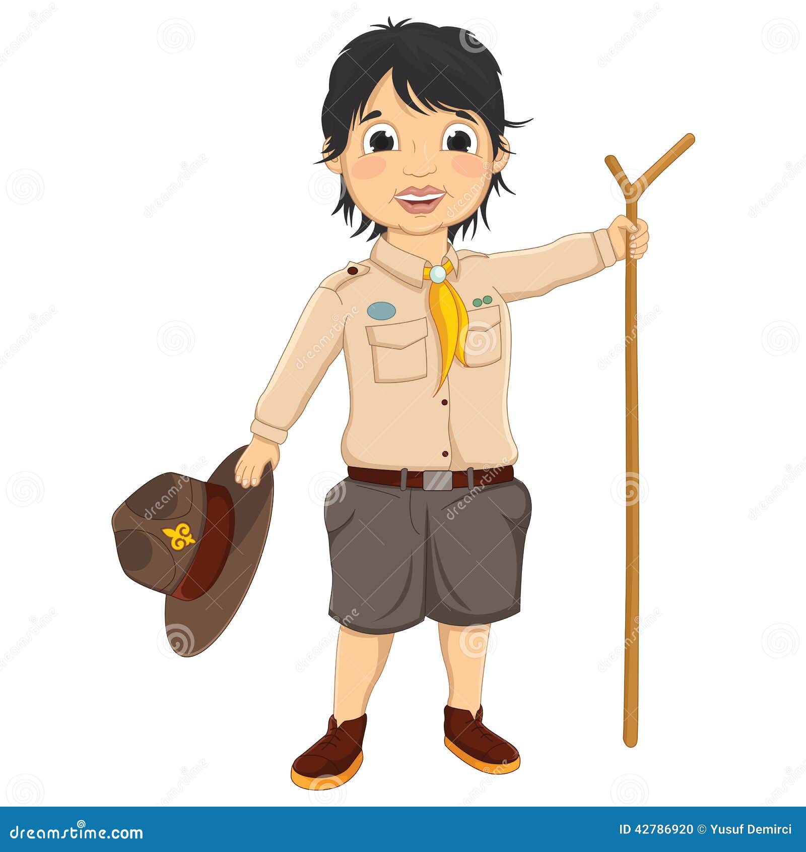 Boy Scout Vector Illustration Stock Vector - Illustration of costume ...