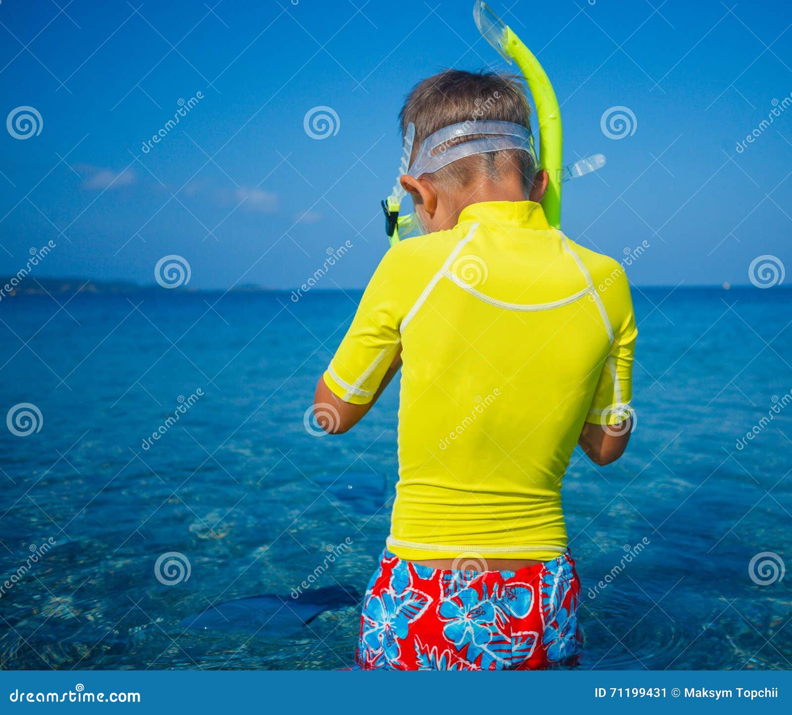 Boy scuba diving. stock image. Image of handsome, sand - 71199431