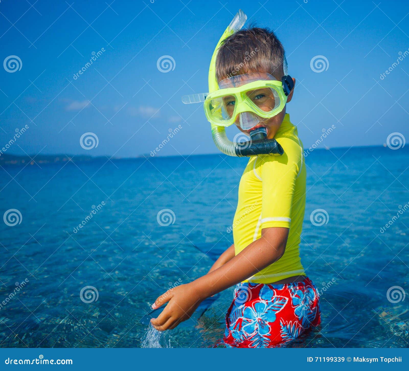 Boy scuba diving. stock image. Image of resort, flippers - 71199339