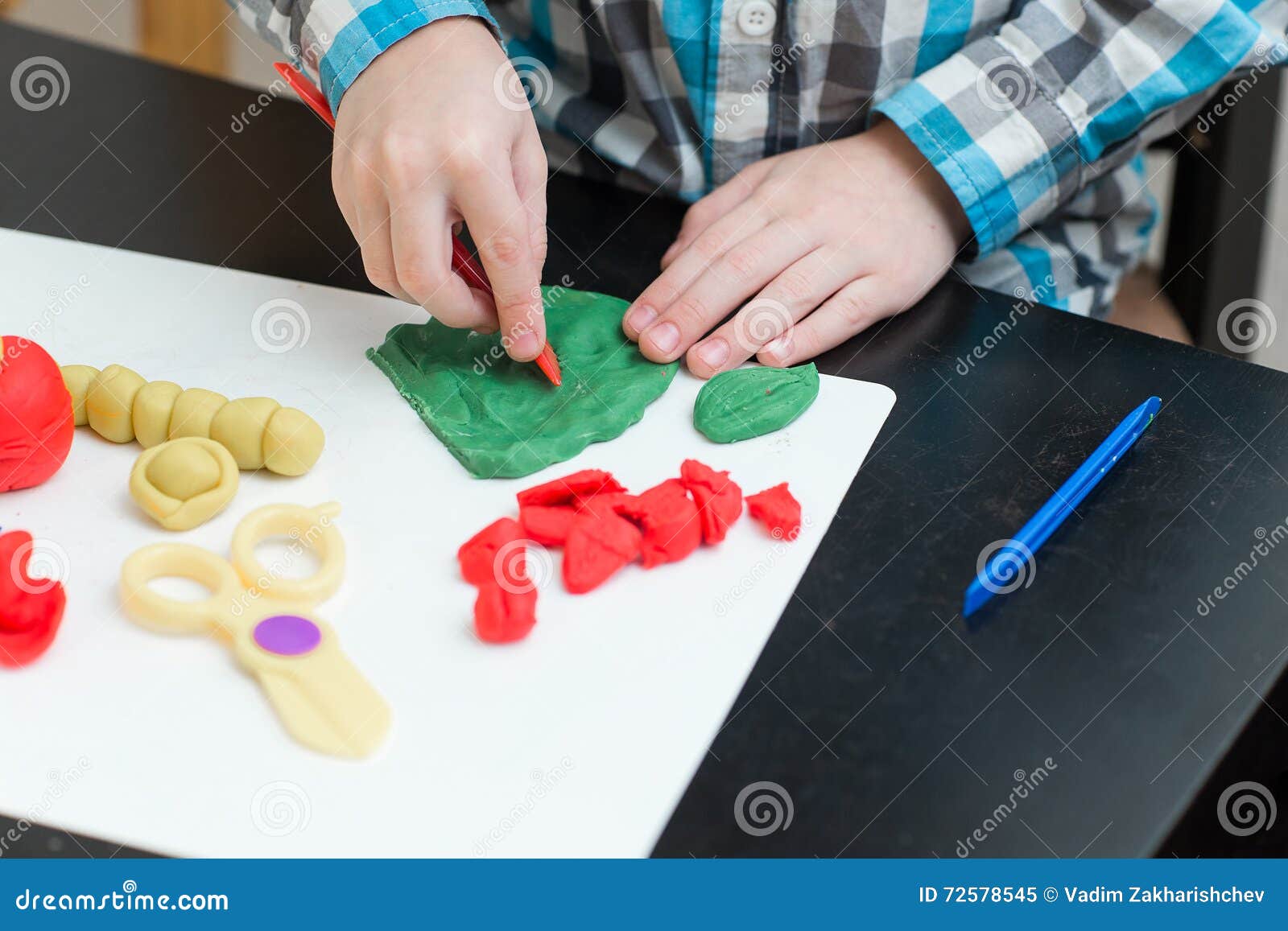 Boy Sculpts from Plasticine at Home Stock Image - Image of learn, home ...