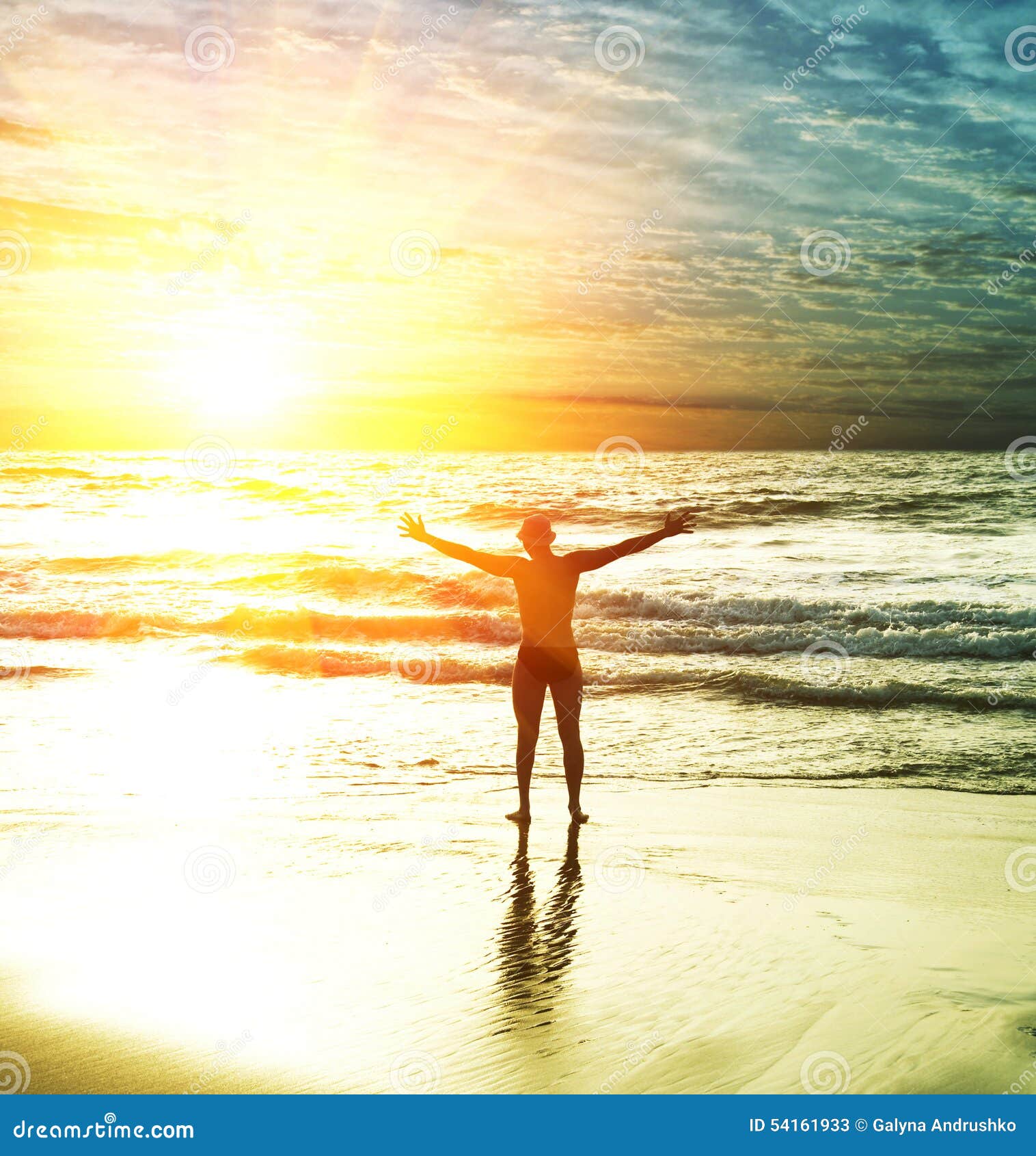 Boy on sea stock image. Image of sunset, water, relax - 54161933