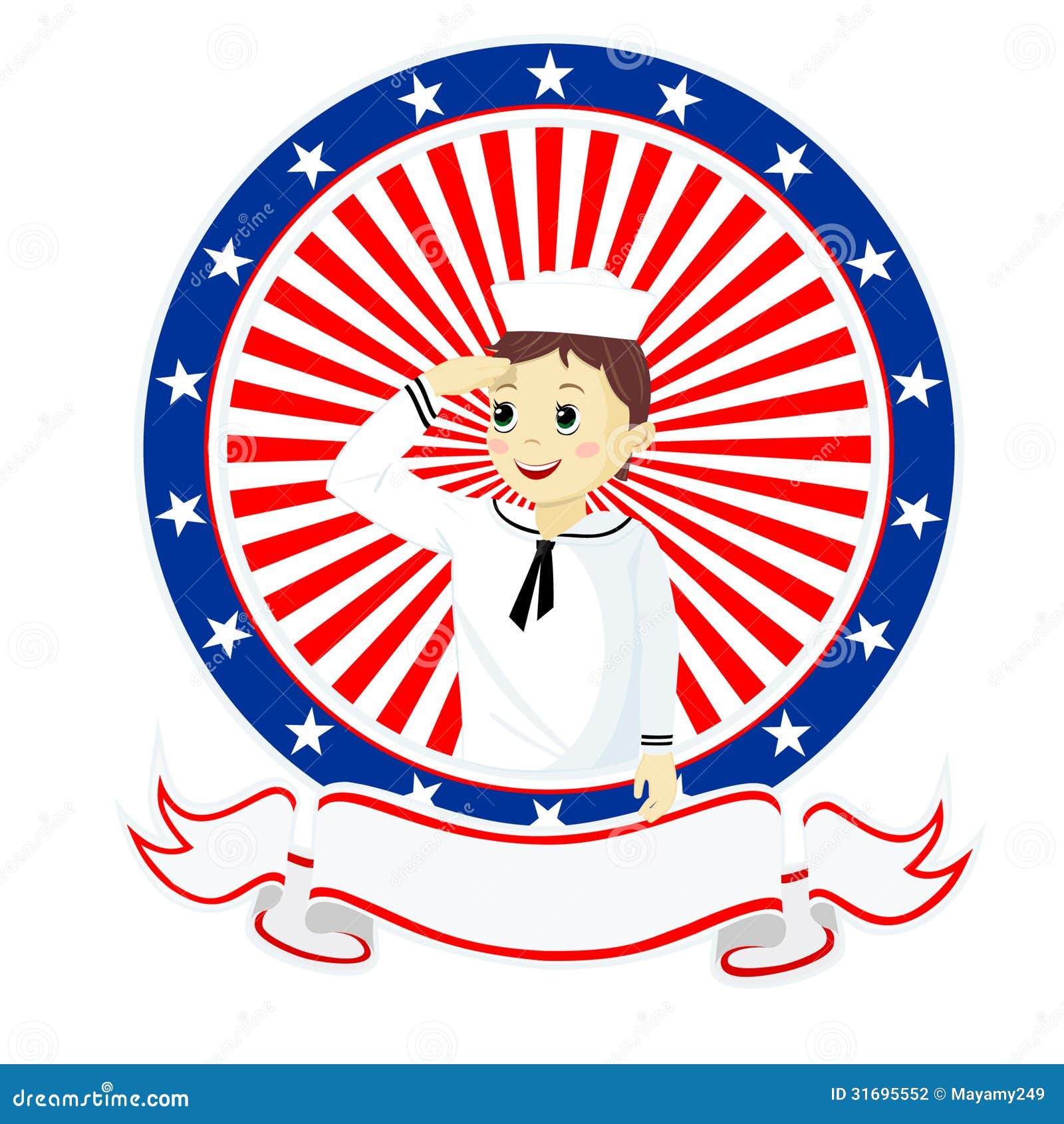Boy Seaman on American Background Stock Vector - Illustration of ...