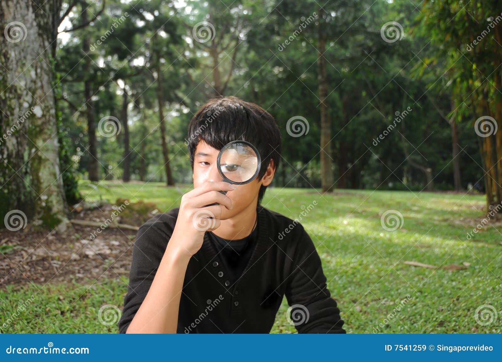 Boy searching for clue stock image. Image of adorable - 7541259