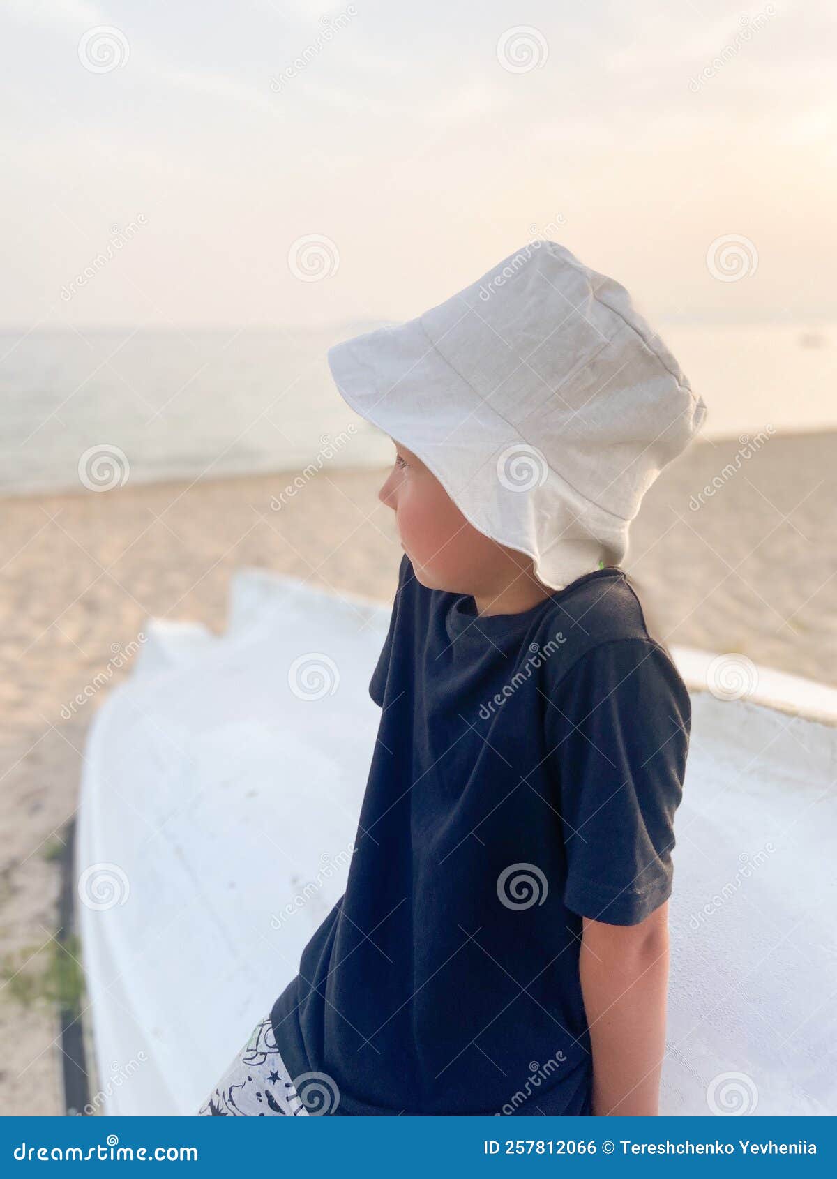 Boy at seaside. stock photo. Image of young, colorful - 257812066