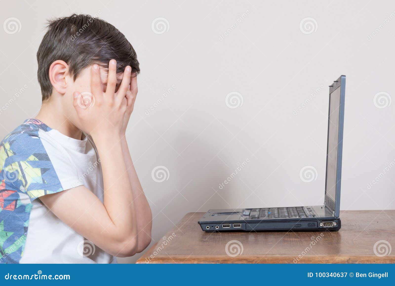 Boy Seeing Bad Content on the Internet Stock Image - Image of years ...