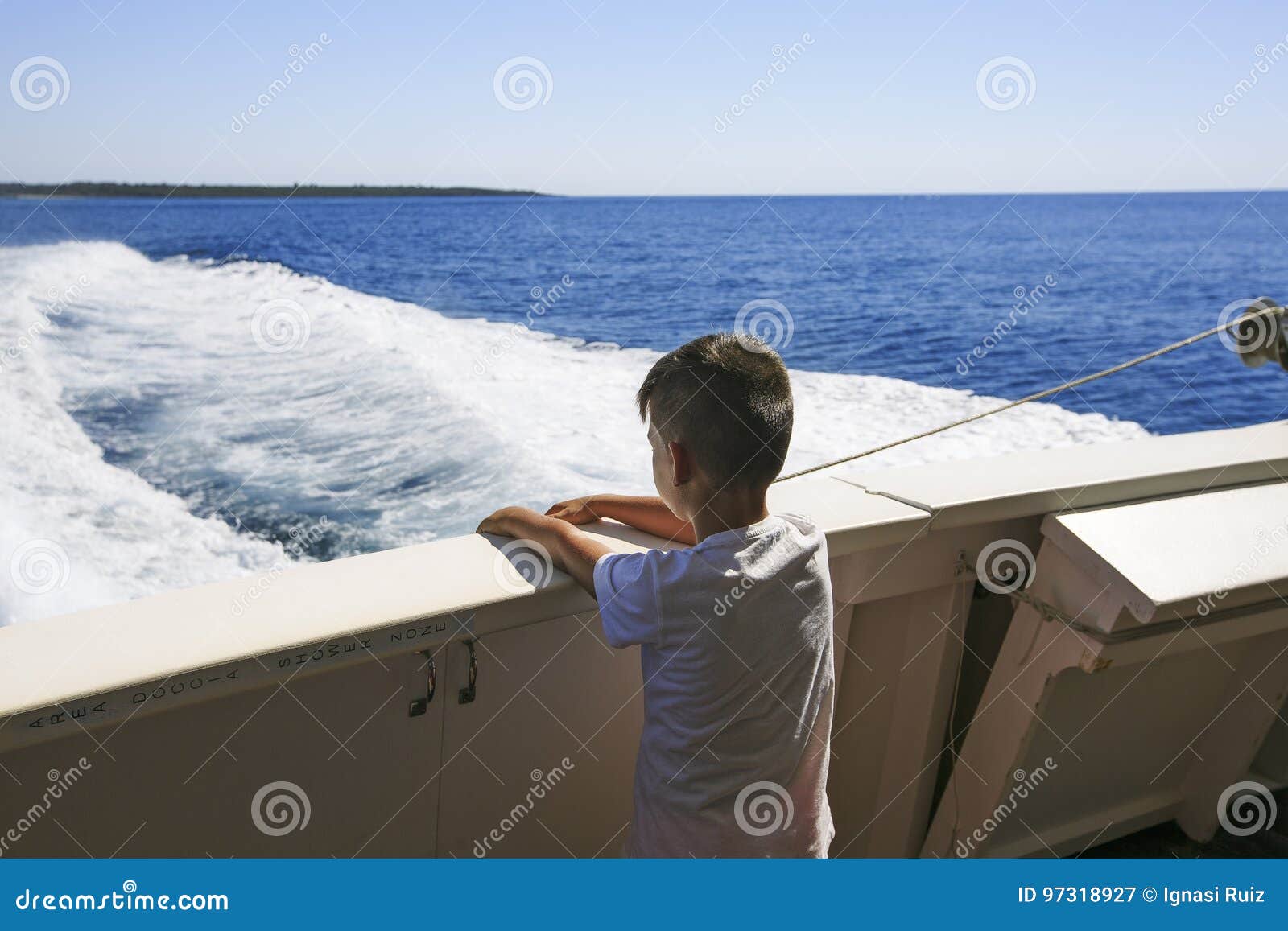Boy Seeing the Sea on a Boat Stock Image - Image of nature, caucasian ...