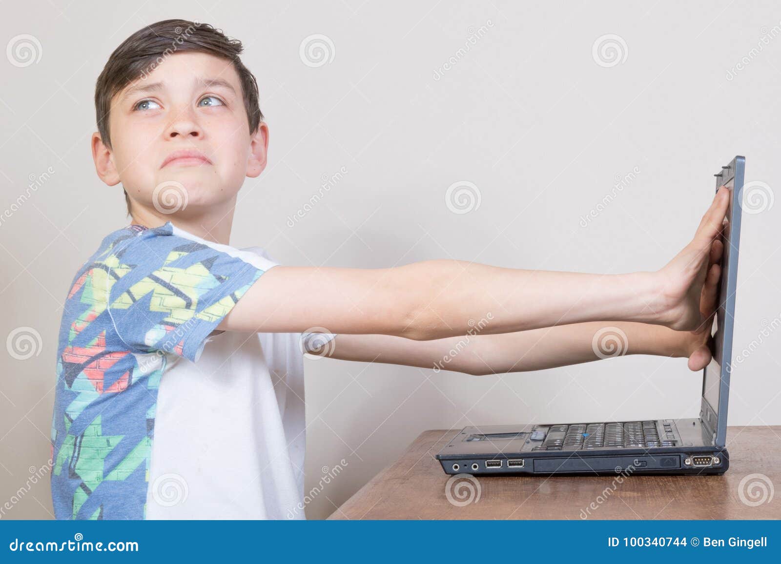 Boy Seeing Bad Content on the Internet Stock Photo - Image of looking ...