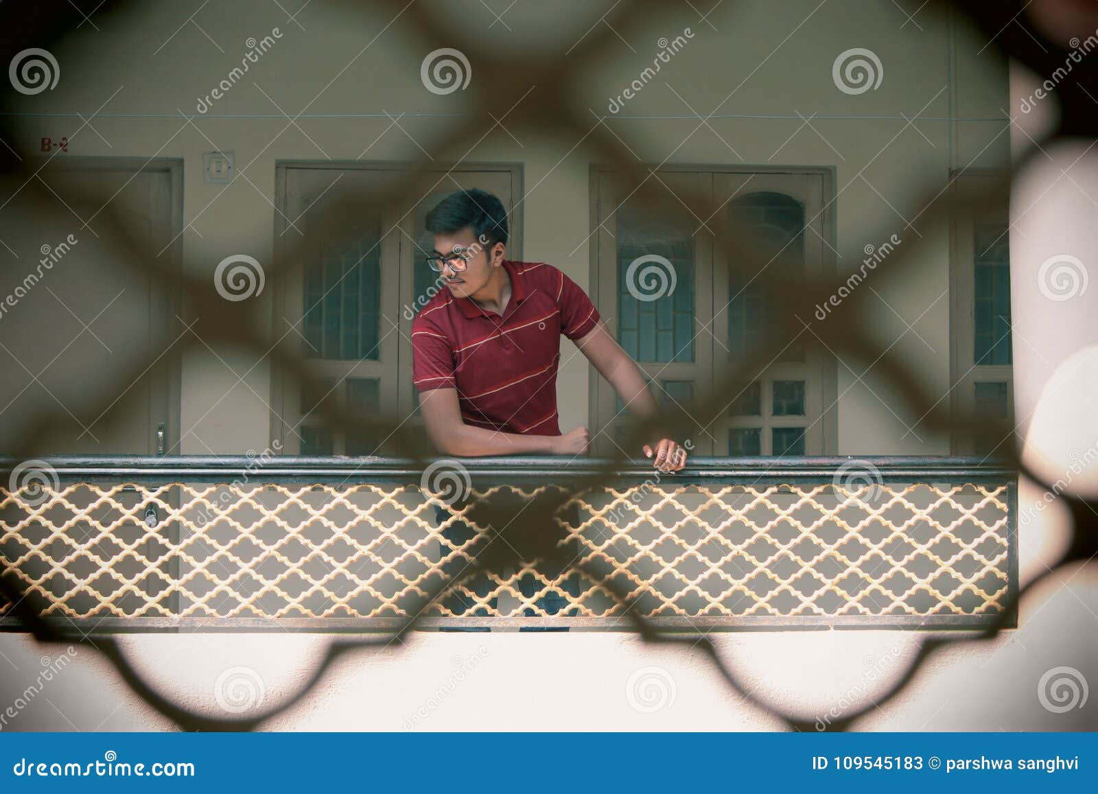 Boy is seeing something stock image. Image of tshirts - 109545183