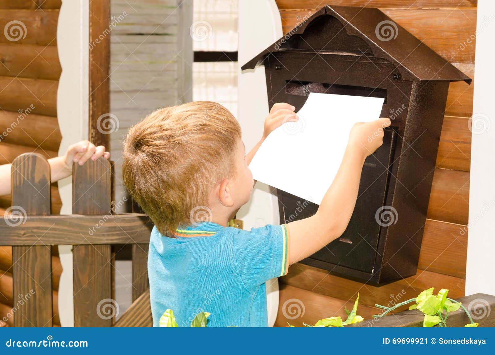 Boy sends a letter stock image. Image of letter, mailing - 69699921
