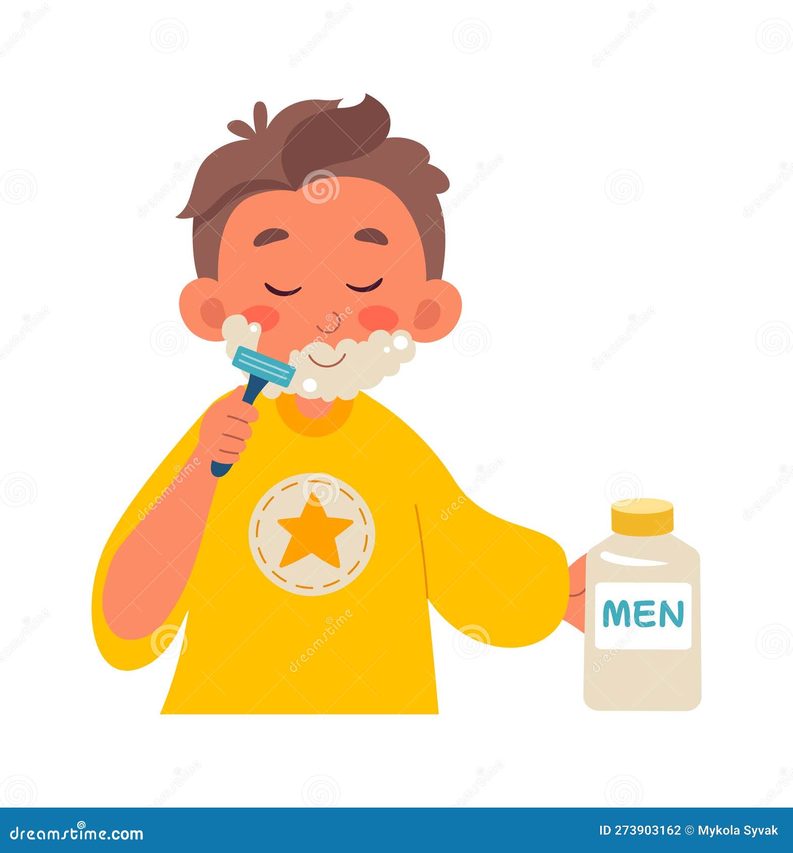 Boy Shaving Face stock vector. Illustration of kids - 273903162