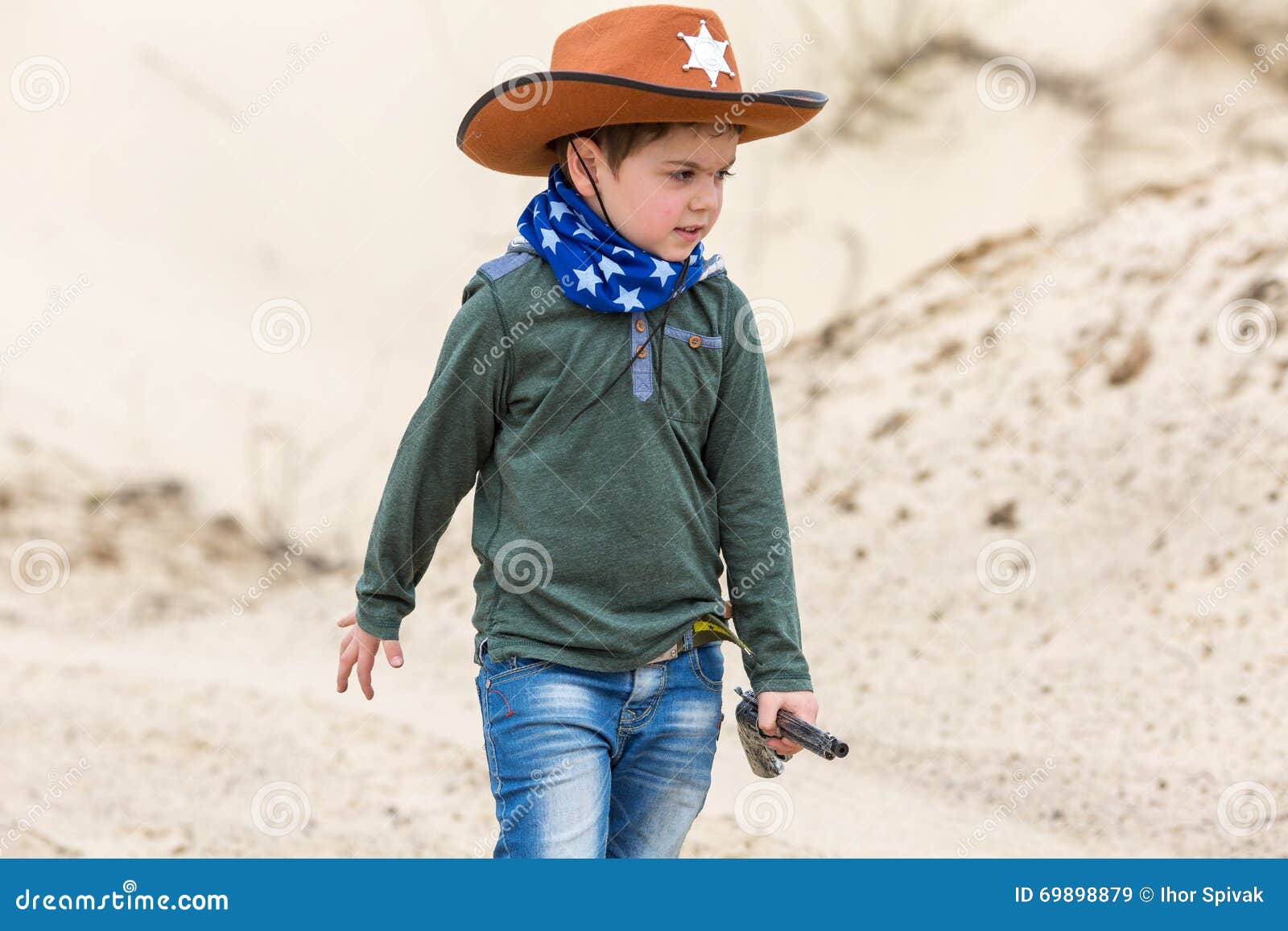 Boy in a sheriff hat stock image. Image of bright, sheriff - 69898879