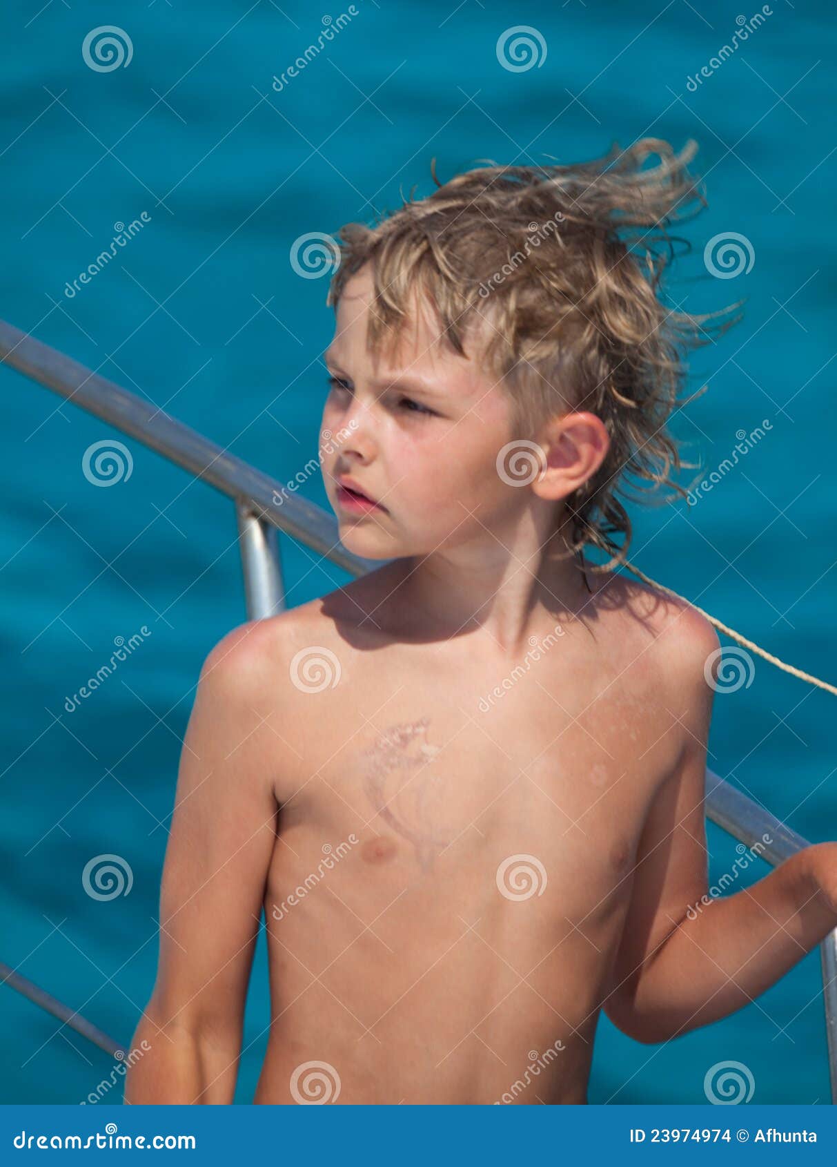 Boy on a ship stock photo. Image of preschooler, blue - 23974974