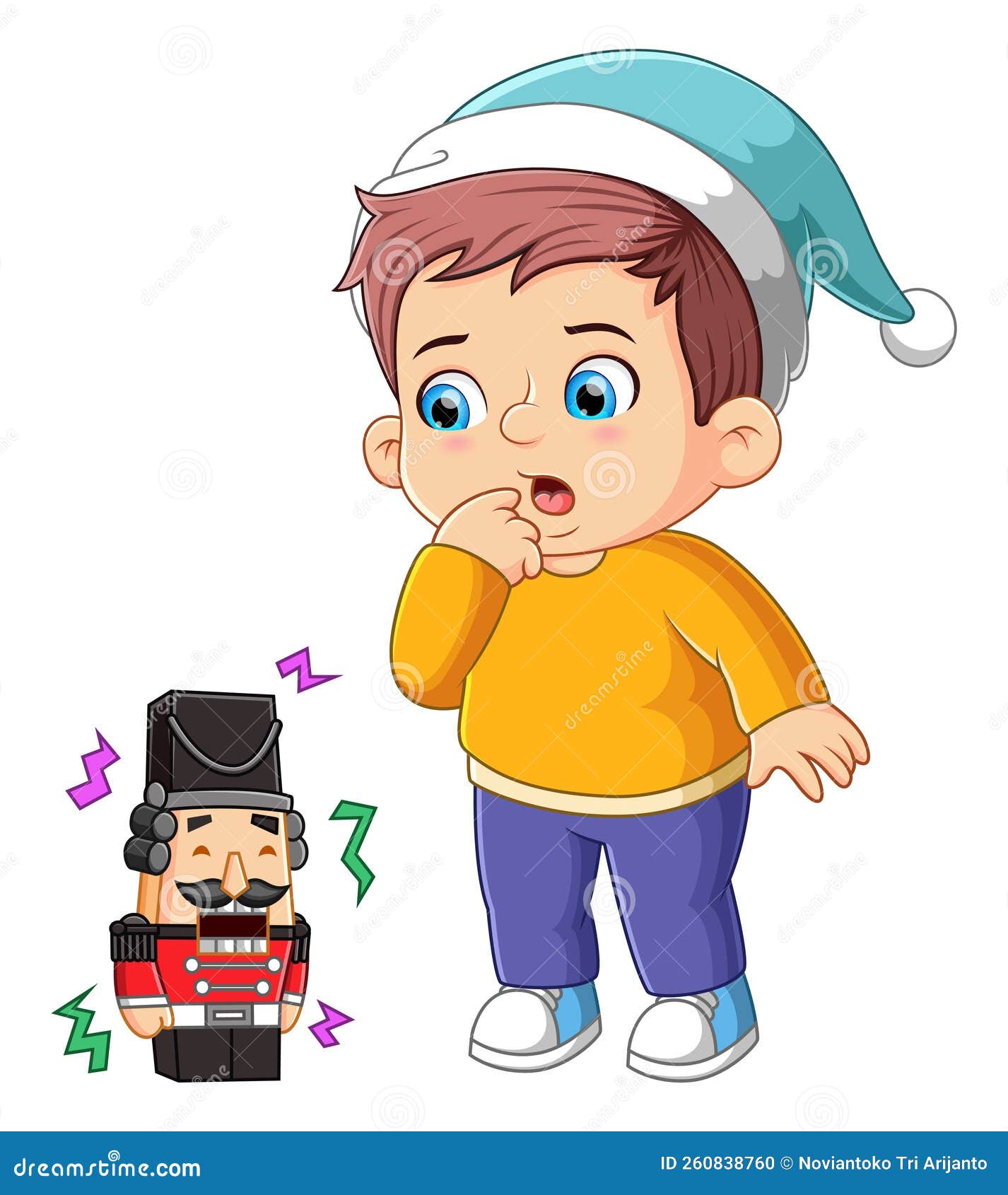 The Boy is Shocking with the Laughing Robot from the Santa Gift Stock ...