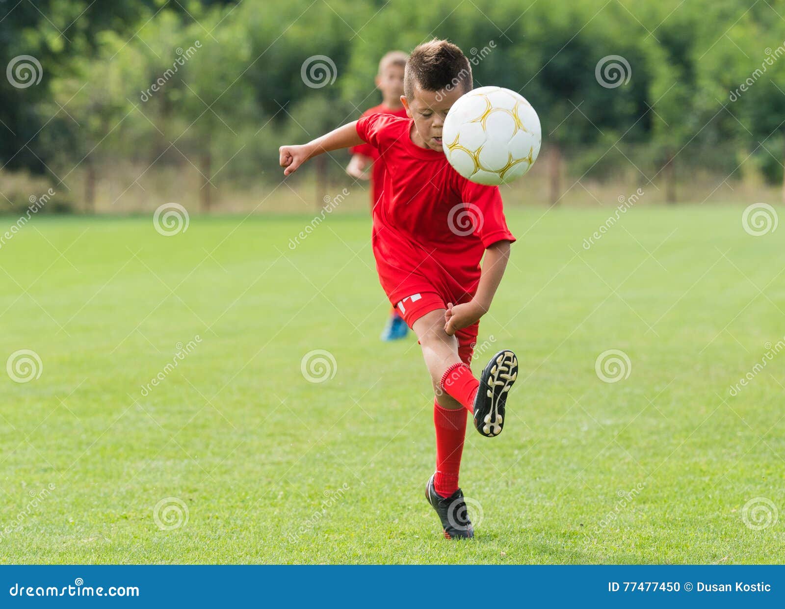 Boy Shooting at Goal stock photo. Image of goal, child - 77477450