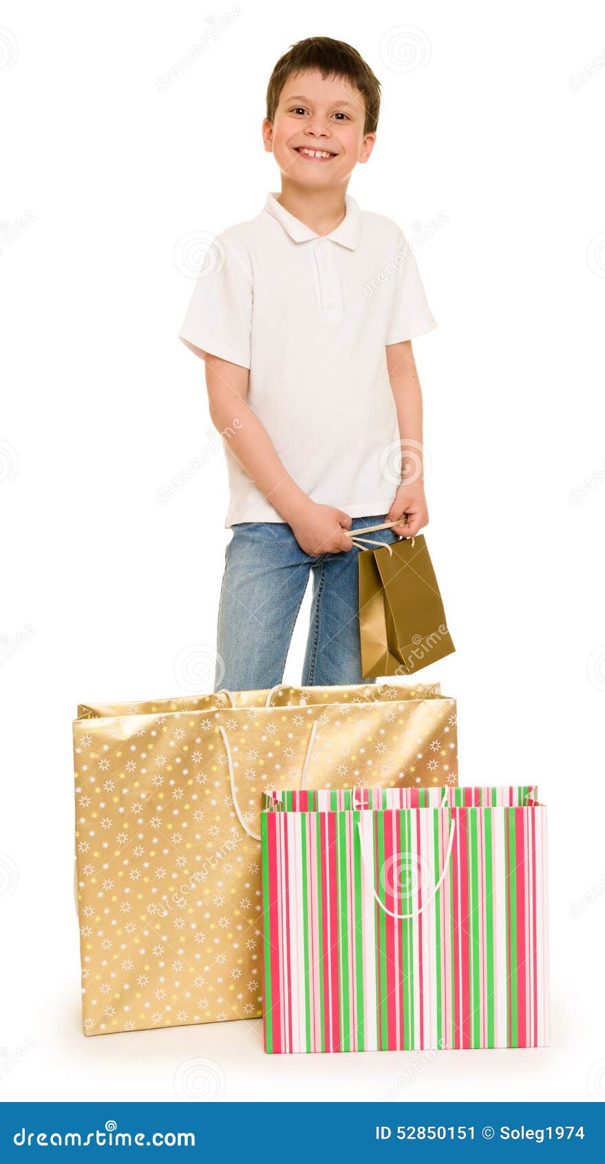 Boy with shopping bag stock image. Image of people, person - 52850151