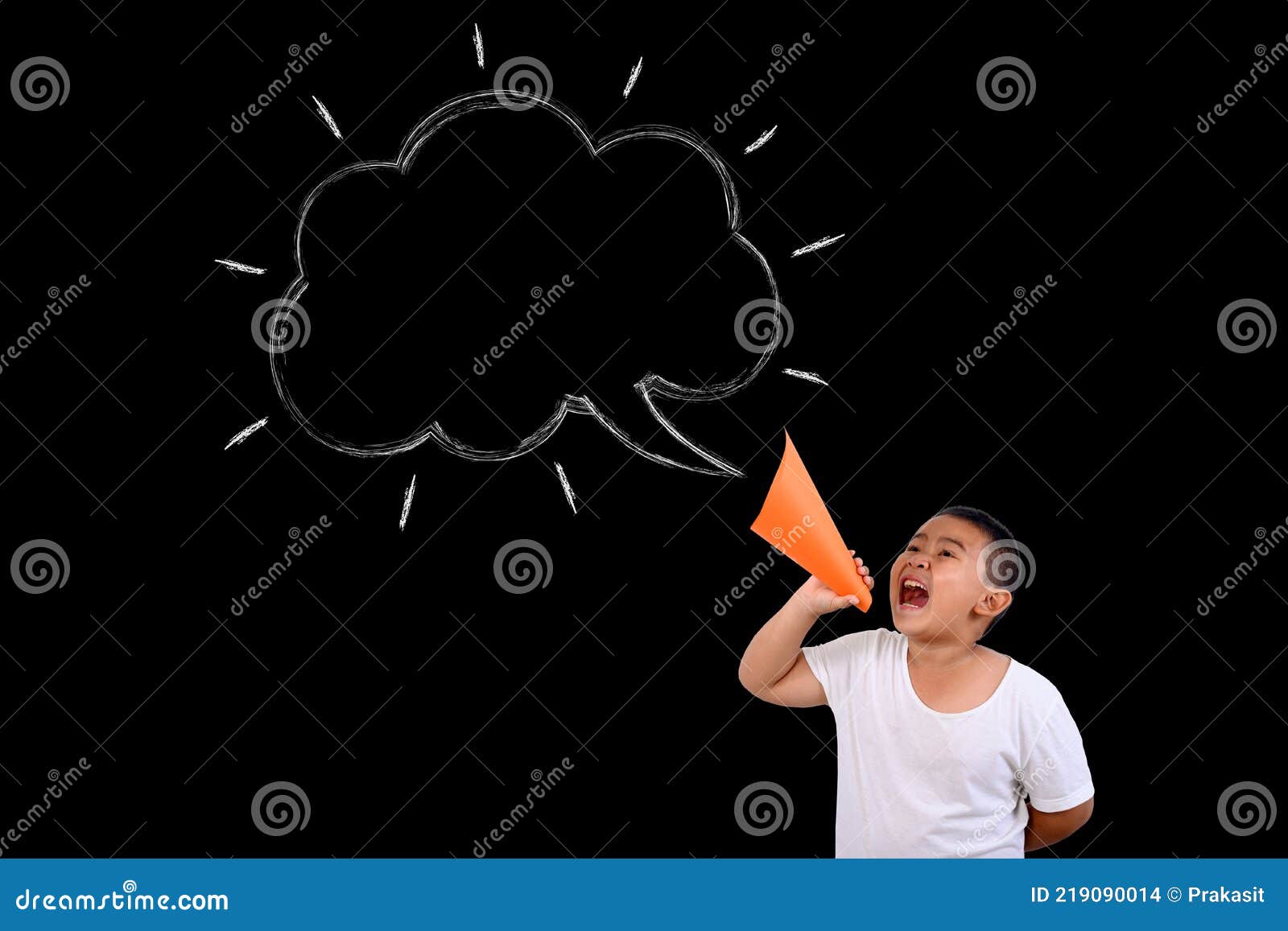 The Boy Shouted Loudly with Text Box Stock Photo - Image of shouting ...