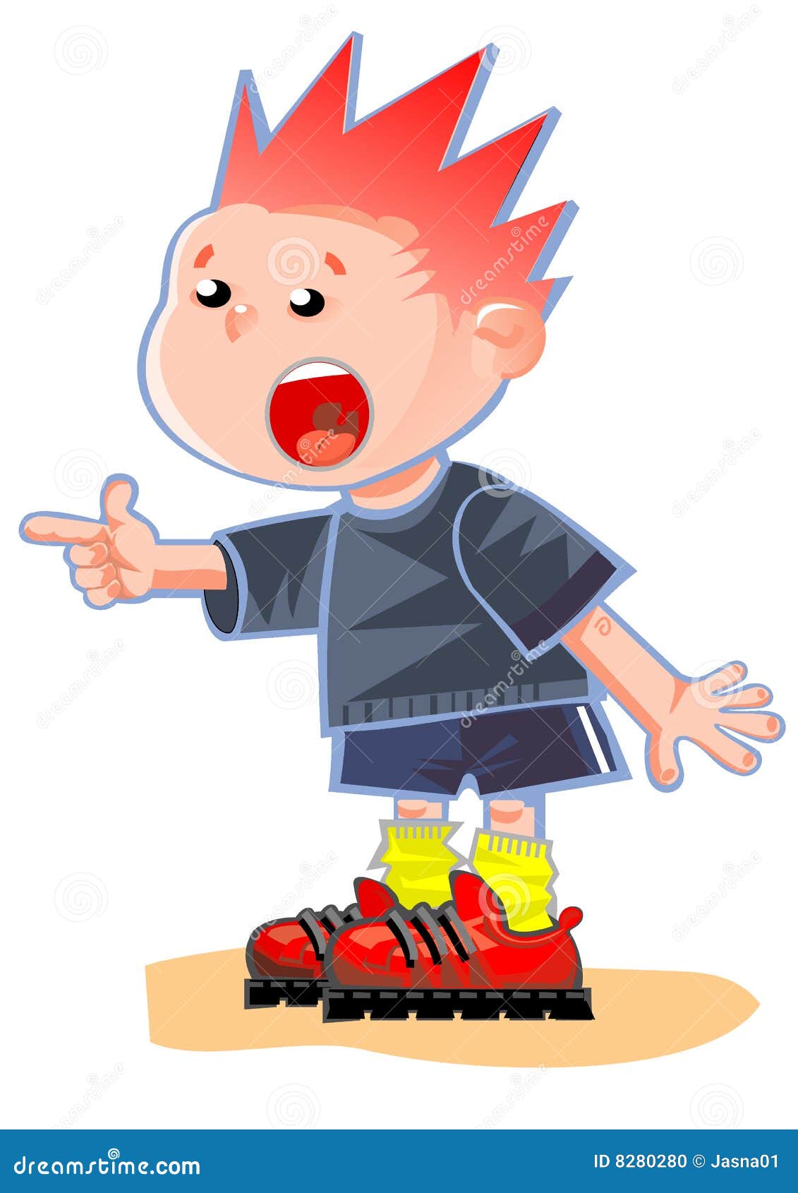 Boy shouting stock illustration. Illustration of hair - 8280280