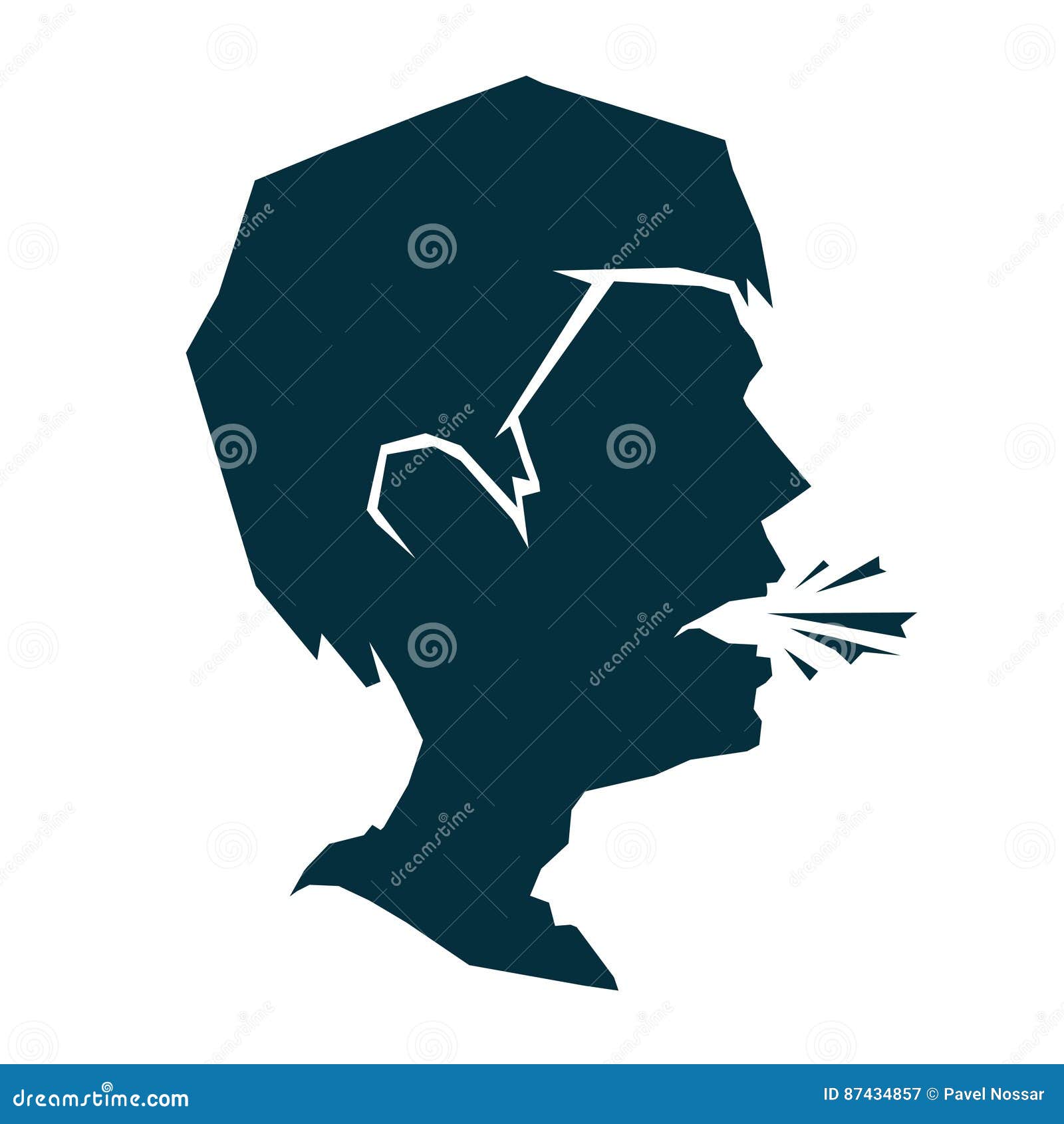 Boy shouting silhouette stock illustration. Illustration of cartoon ...