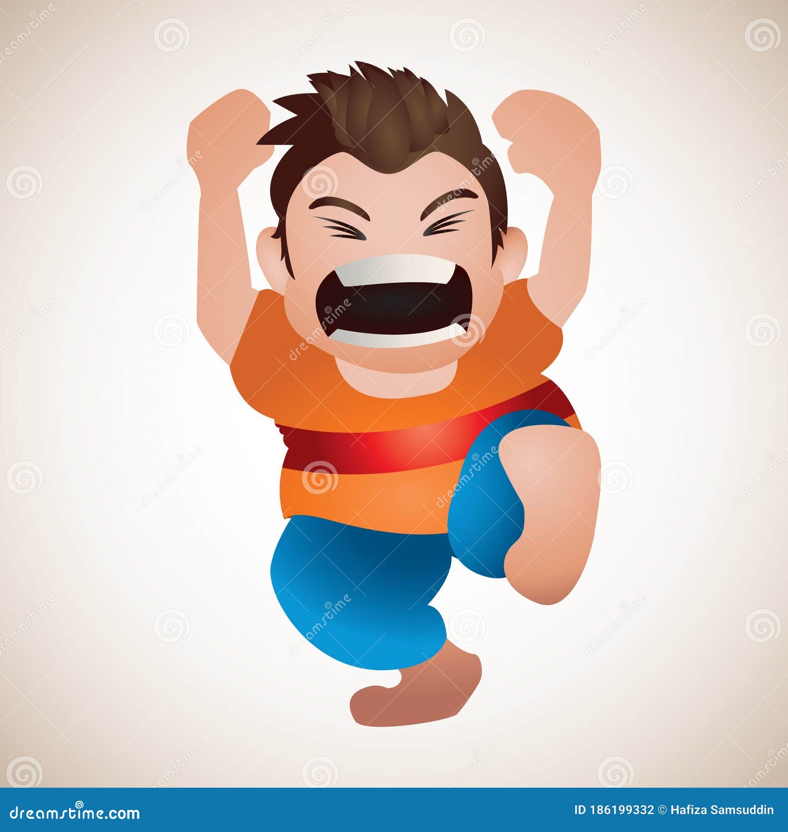 Boy Shouting. Vector Illustration Decorative Design Stock Vector ...