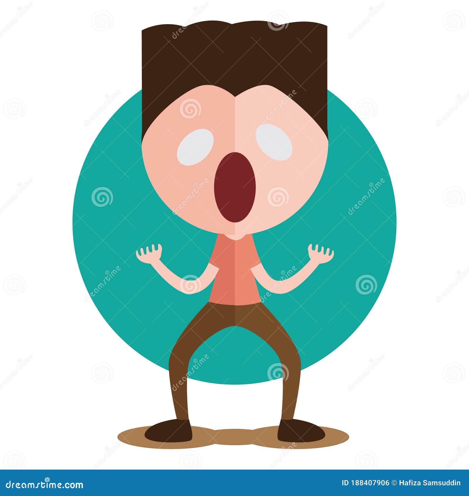 Boy Shouting. Vector Illustration Decorative Design Stock Vector ...