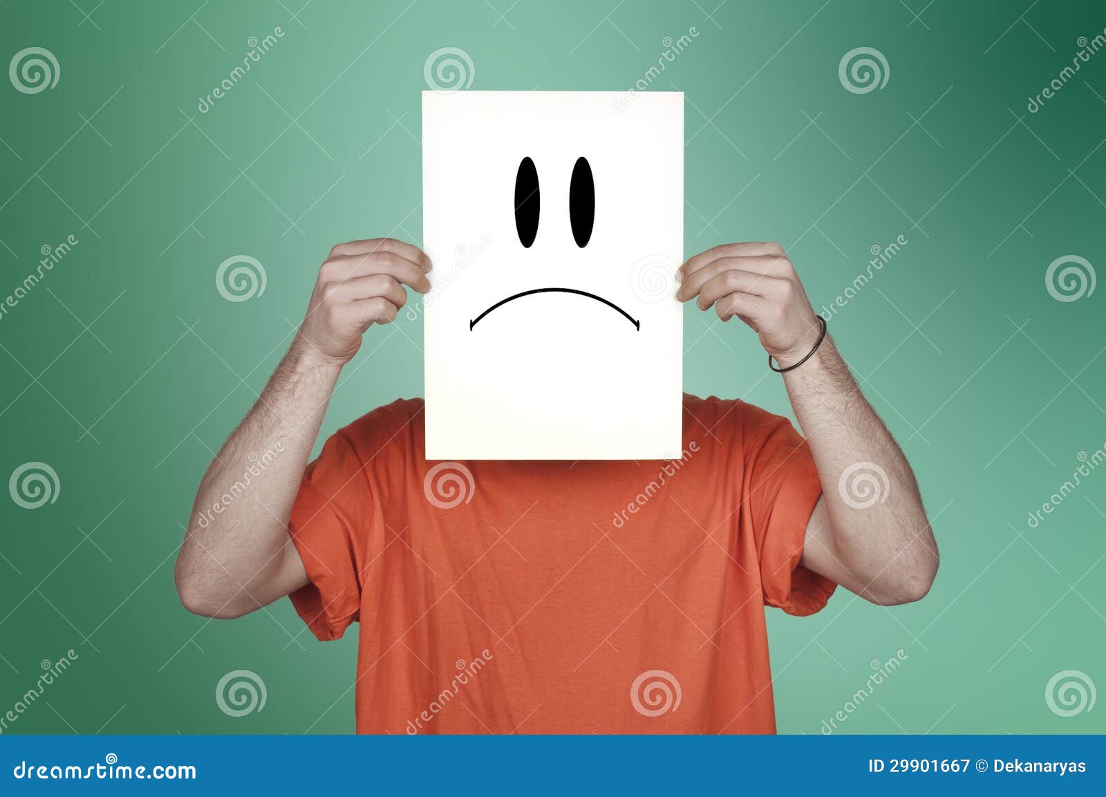 Boy Showing a Blank Paper with a Sad Emoticon Stock Image - Image of ...