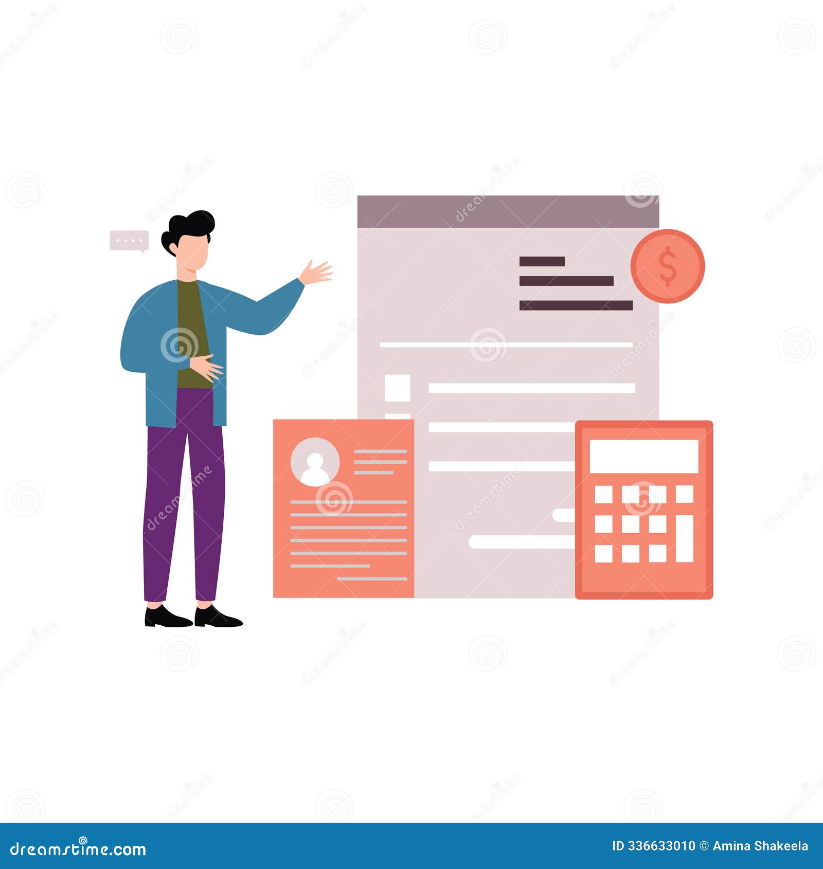 The Boy is Showing the Creative CV Stock Illustration - Illustration of ...