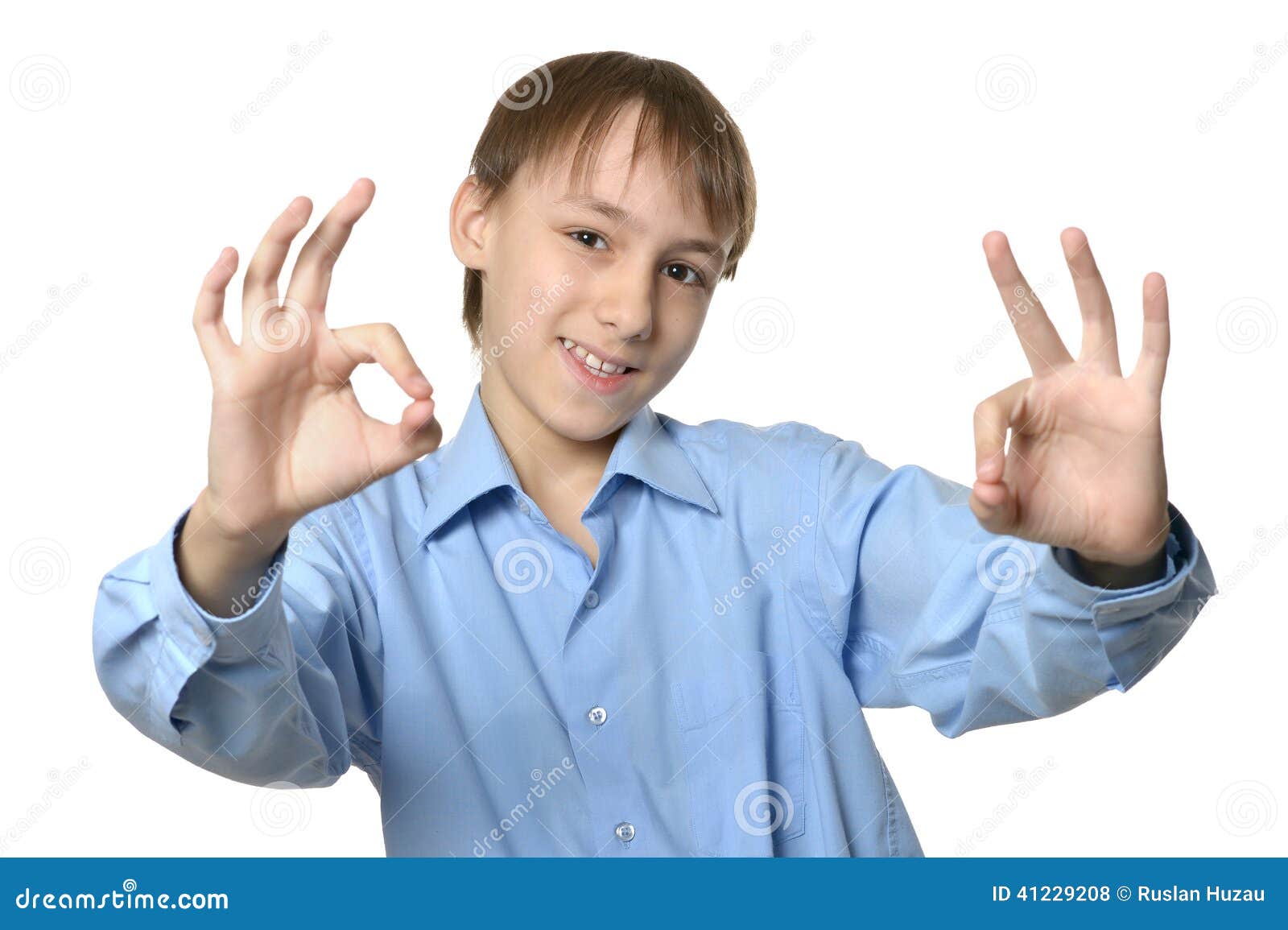 Boy showing ok stock photo. Image of sign, clean, isolated - 41229208