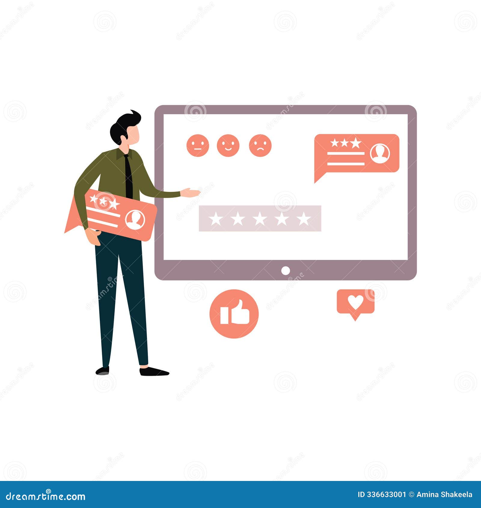 The Boy is Showing Star Rating Candidates Stock Illustration ...