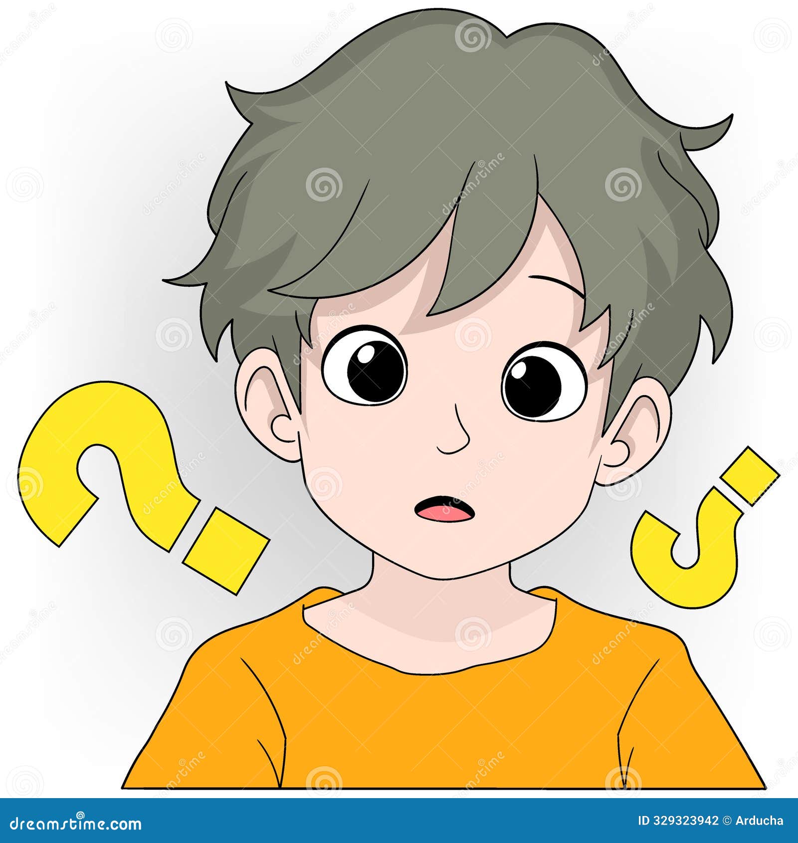 Boy is Showing a Thoughtful and Questioning Face Stock Vector ...