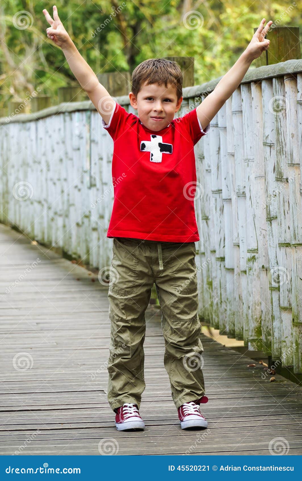Boy showing victory sign stock image. Image of emotion - 45520221