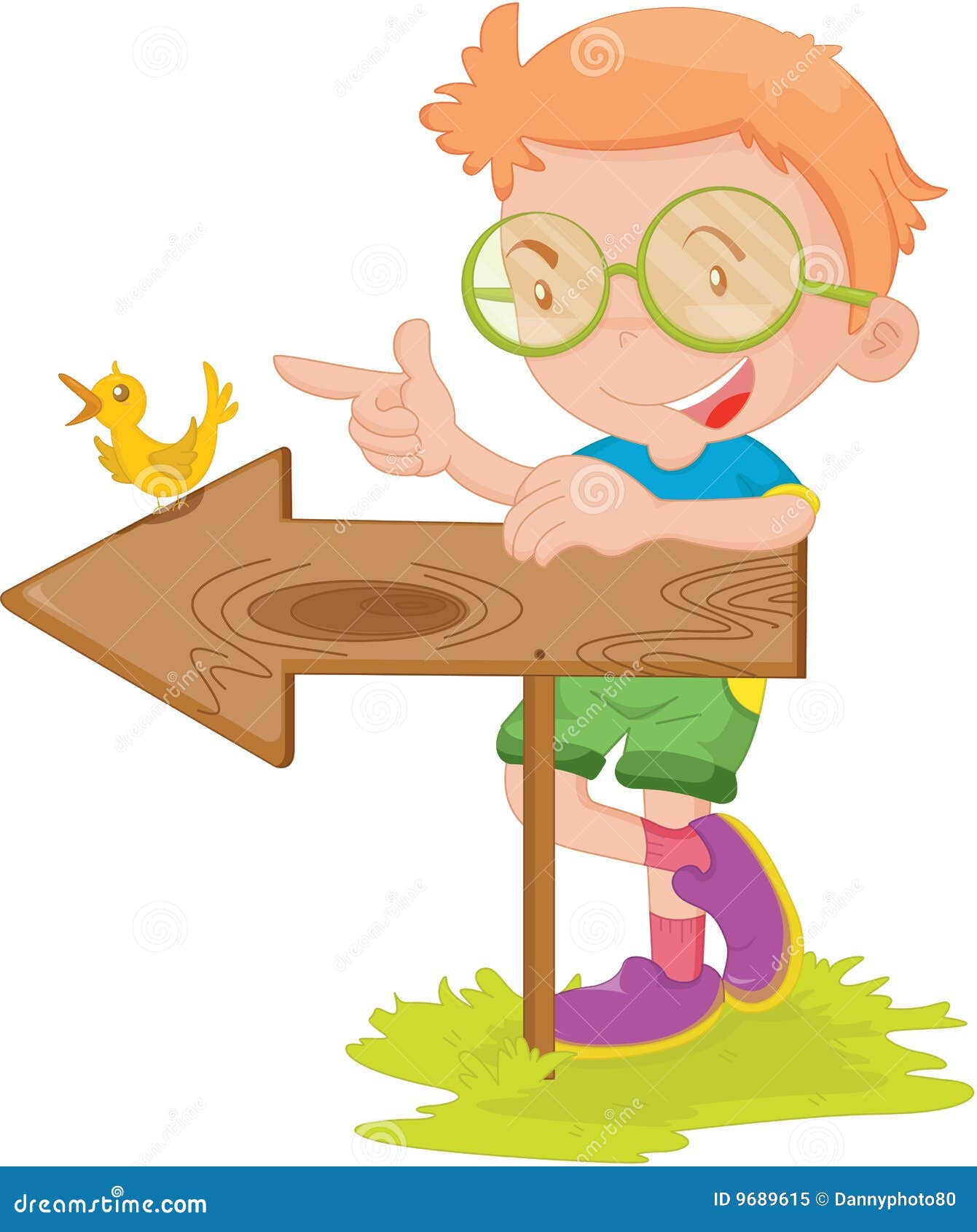 Boy showing way stock vector. Image of sparrow, white - 9689615
