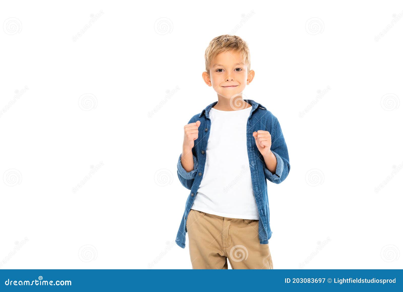 Boy Showing Yeah Gesture Isolated on Stock Image - Image of carefree ...