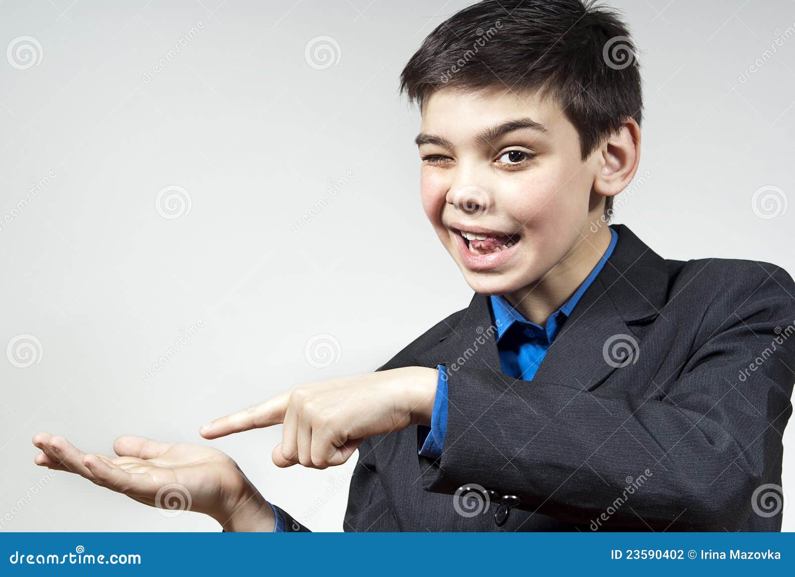 Boy shows his hand stock photo. Image of play, gray, boys - 23590402