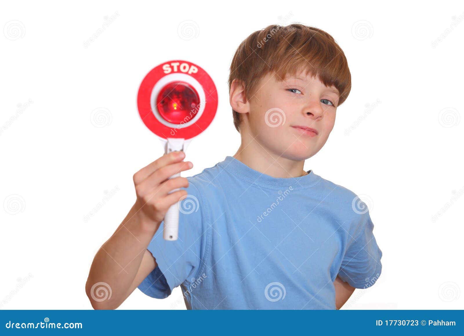 Boy shows stop sign stock image. Image of young, caucasian - 17730723