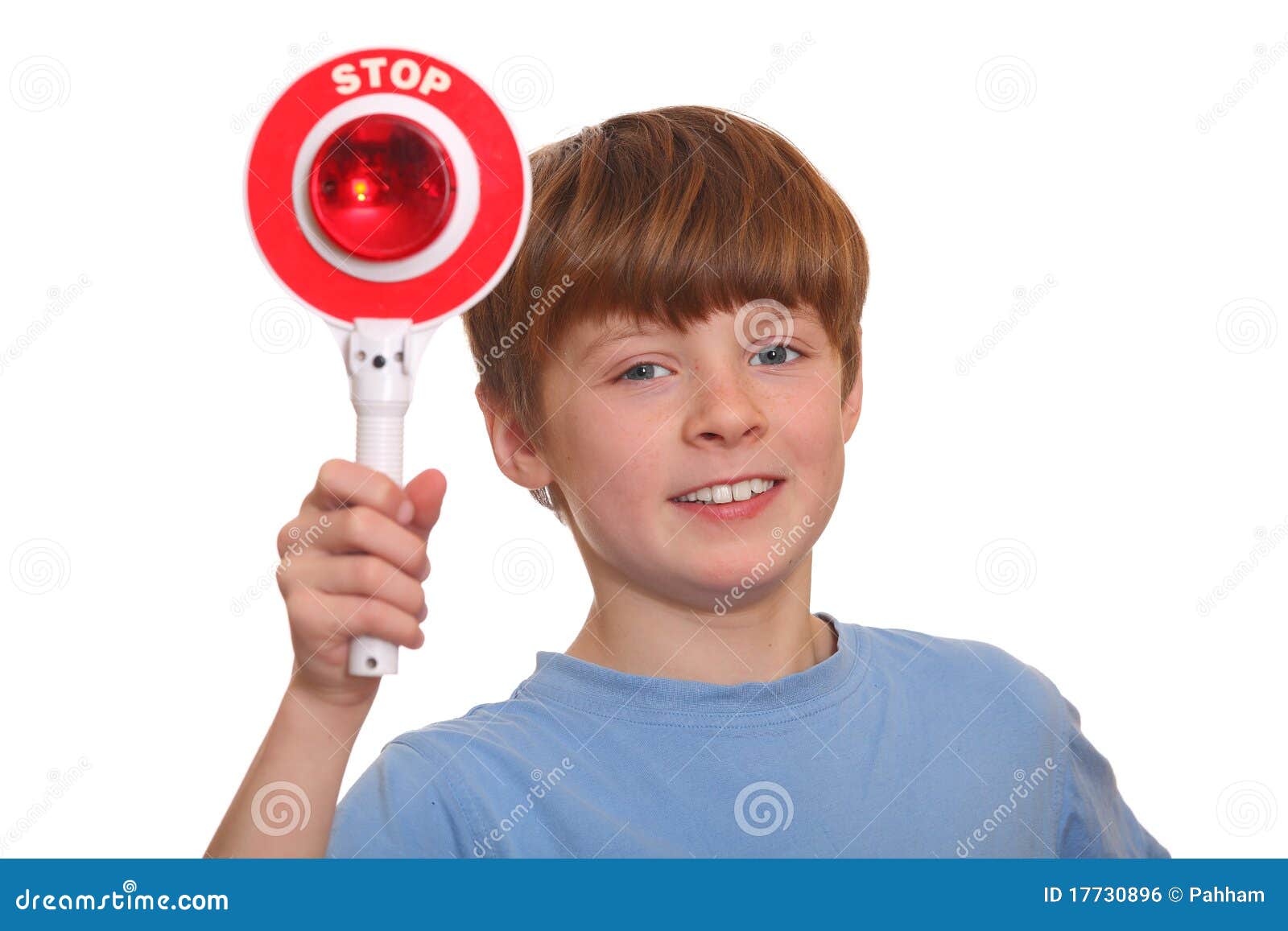 Boy shows stop sign stock photo. Image of signal, young - 17730896