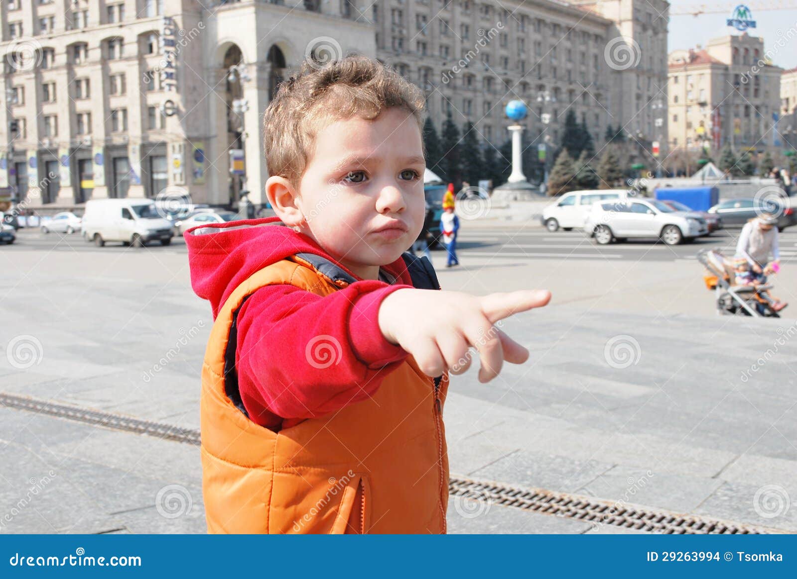 The boy shows the way stock photo. Image of little, children - 29263994